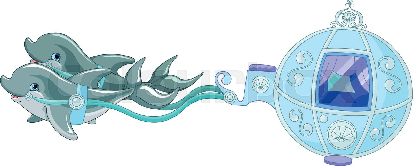 Dolphin carriage | Stock vector | Colourbox