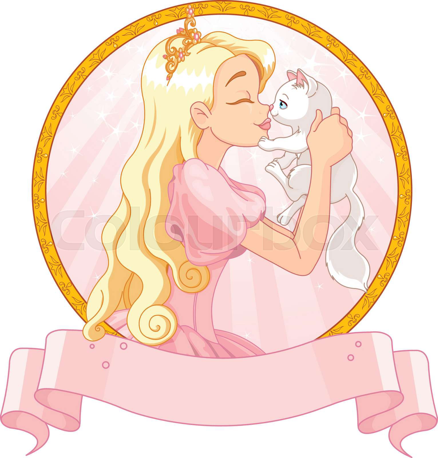 Princess and Cat | Stock vector | Colourbox