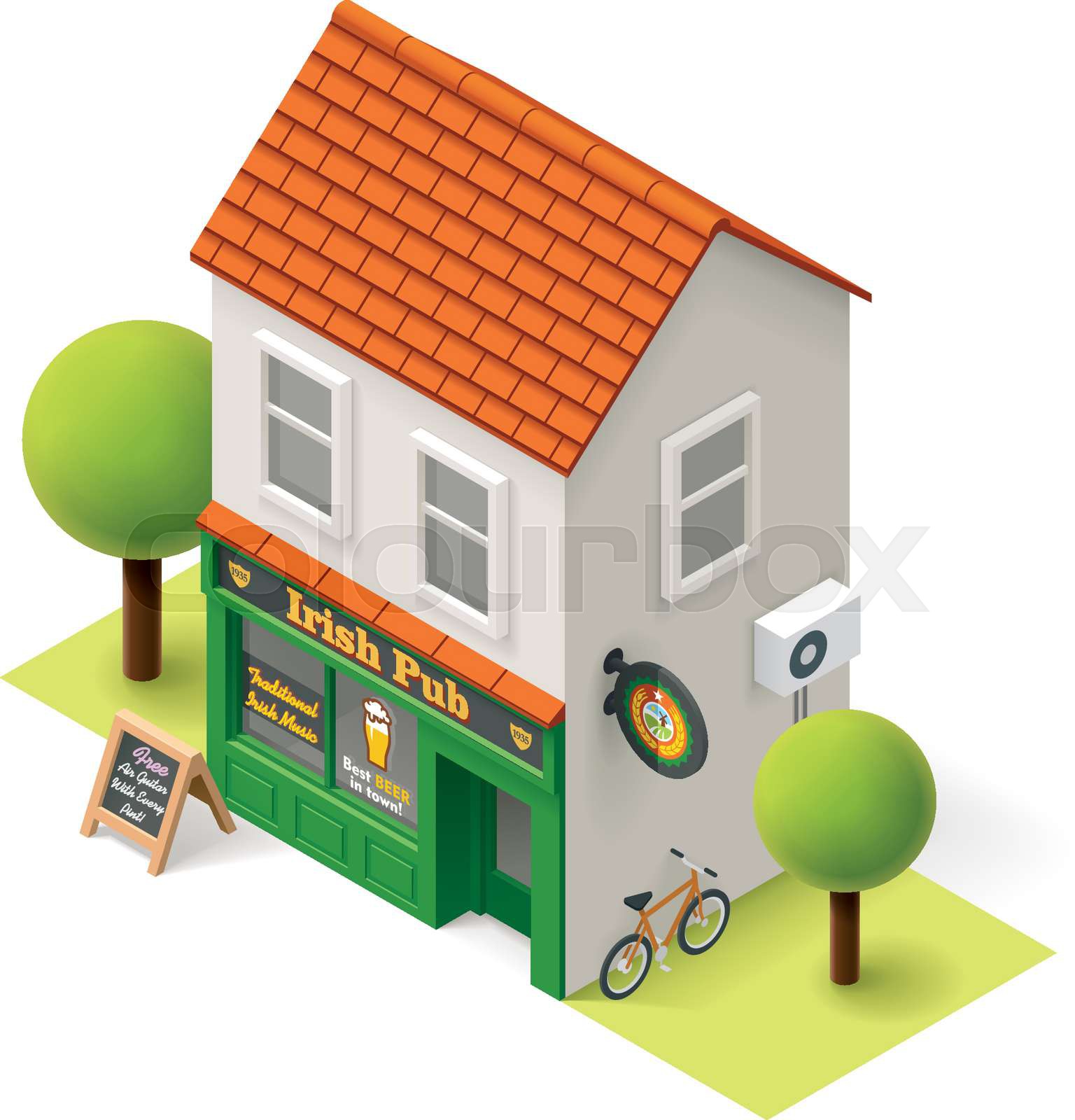 Vector isometric pub | Stock vector | Colourbox
