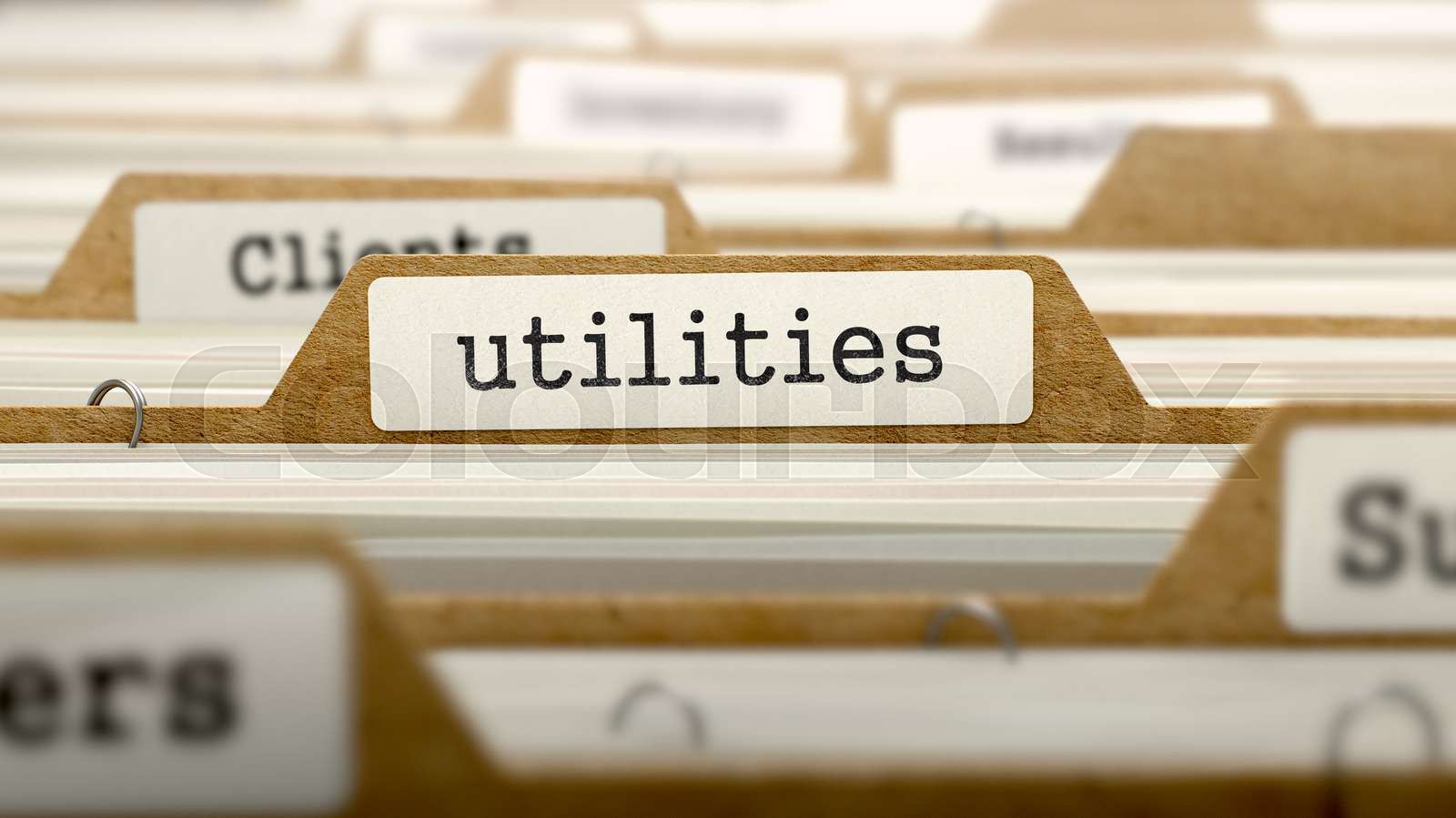 Utilities Concept with Word on Folder. | Stock image | Colourbox
