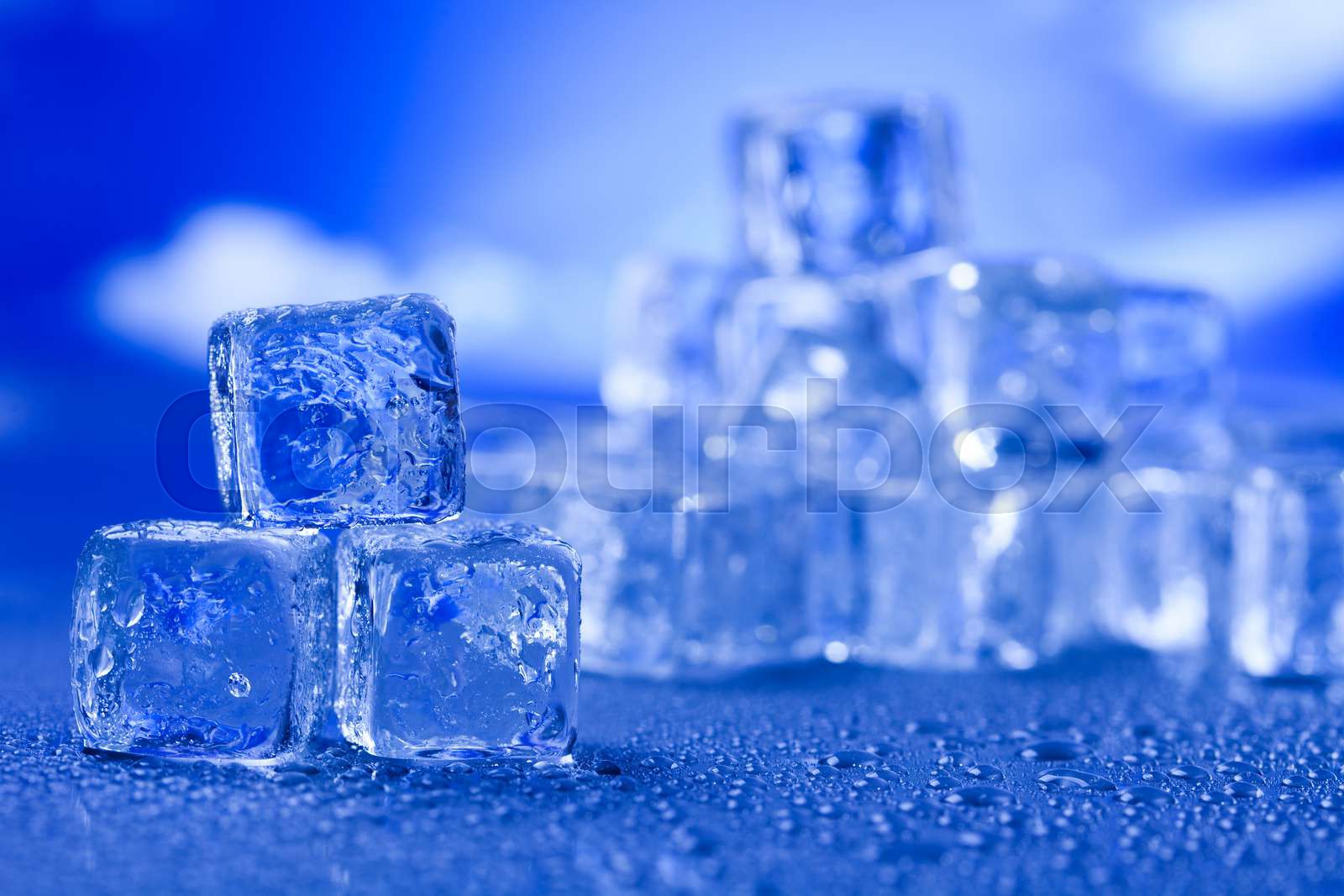 Background with ice cubes, cold and fresh concept | Stock image | Colourbox