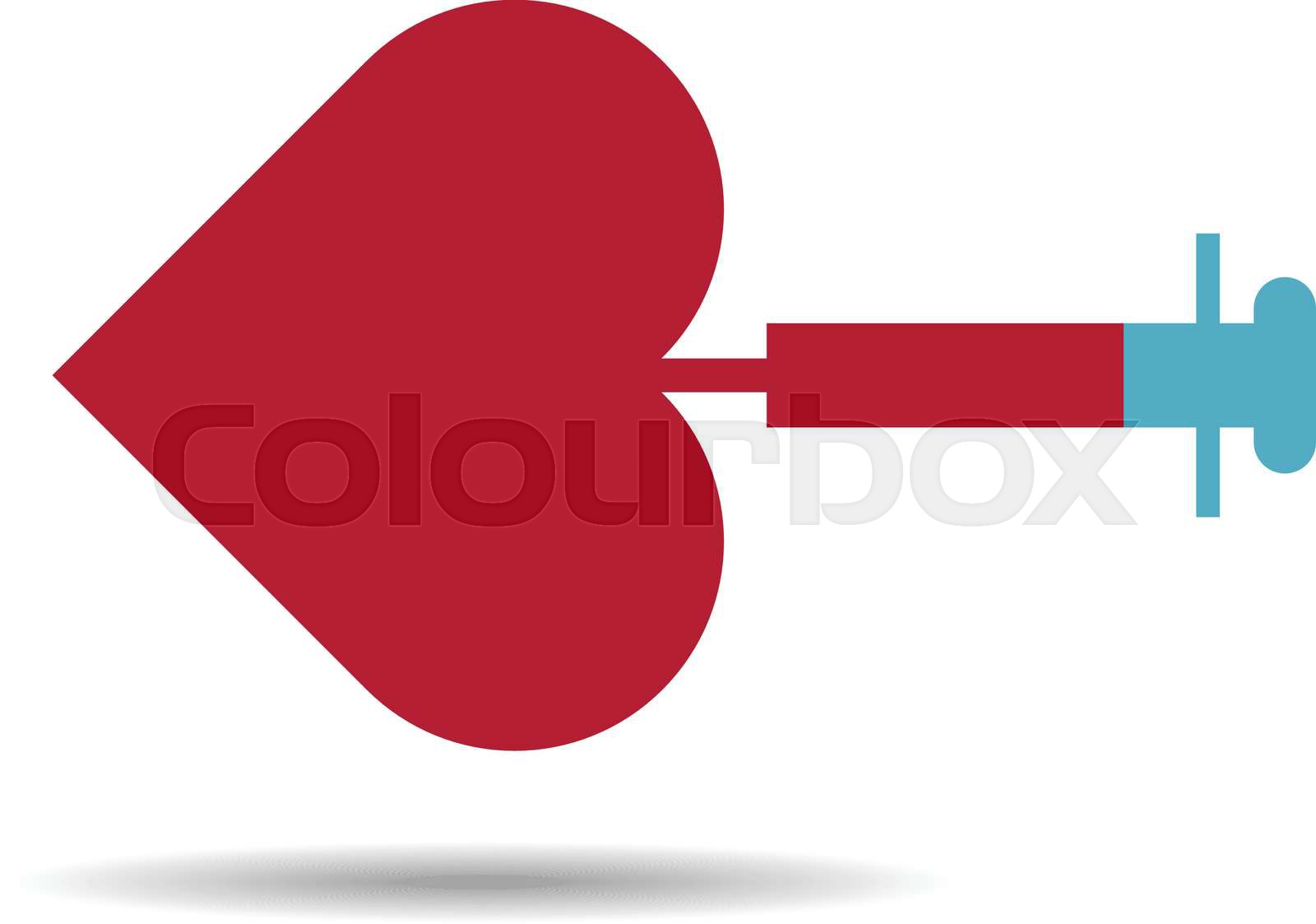 Heart Injection with Syringe.Vector Illustration | Stock vector | Colourbox