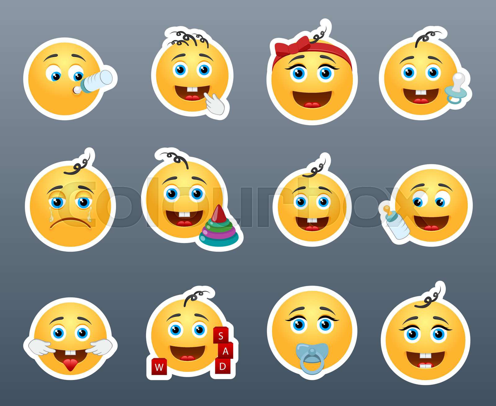 smiley, humoristisk, sjov | Stock vektor | Colourbox