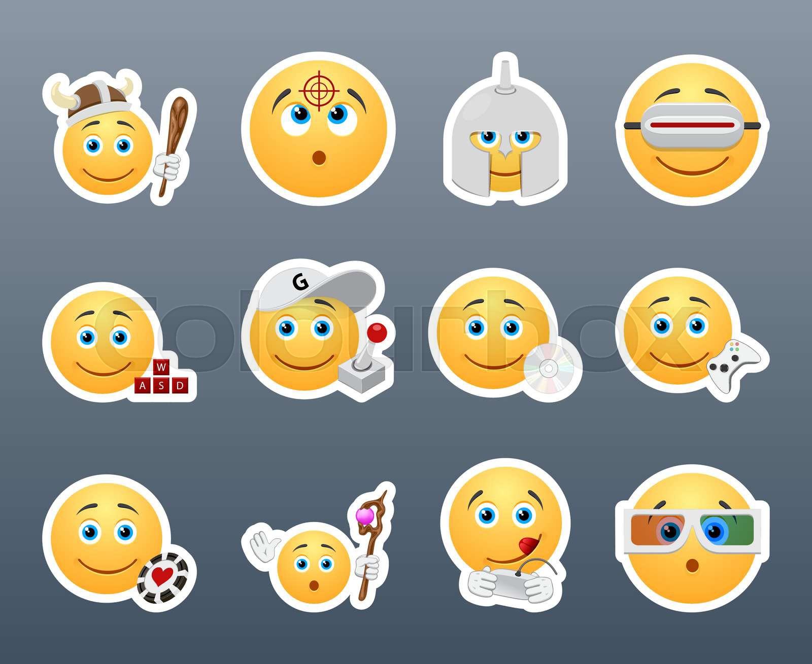 Emoticons that play | Stock vector | Colourbox