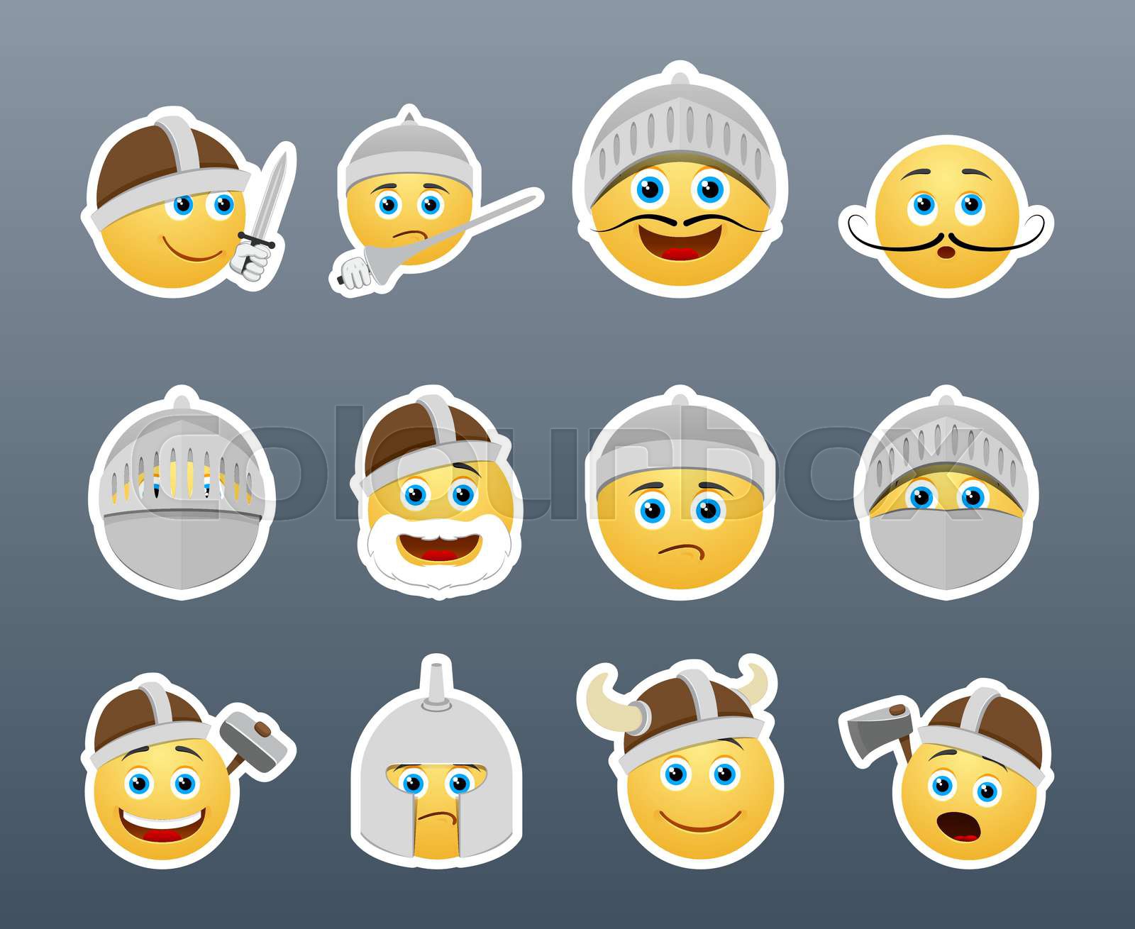 vektor, smiley, viking | Stock vektor | Colourbox