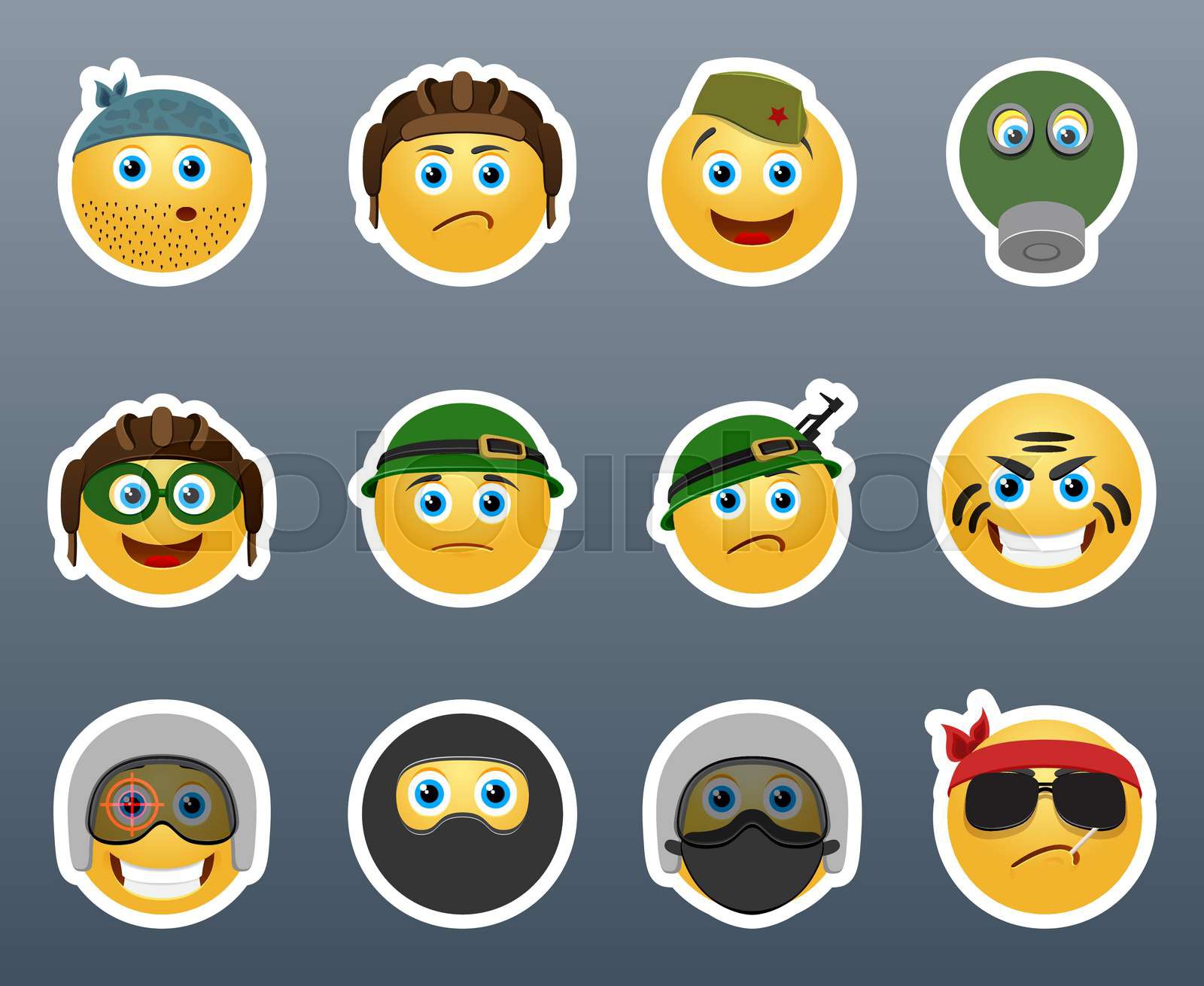 Smilies are going to fight | Stock vector | Colourbox