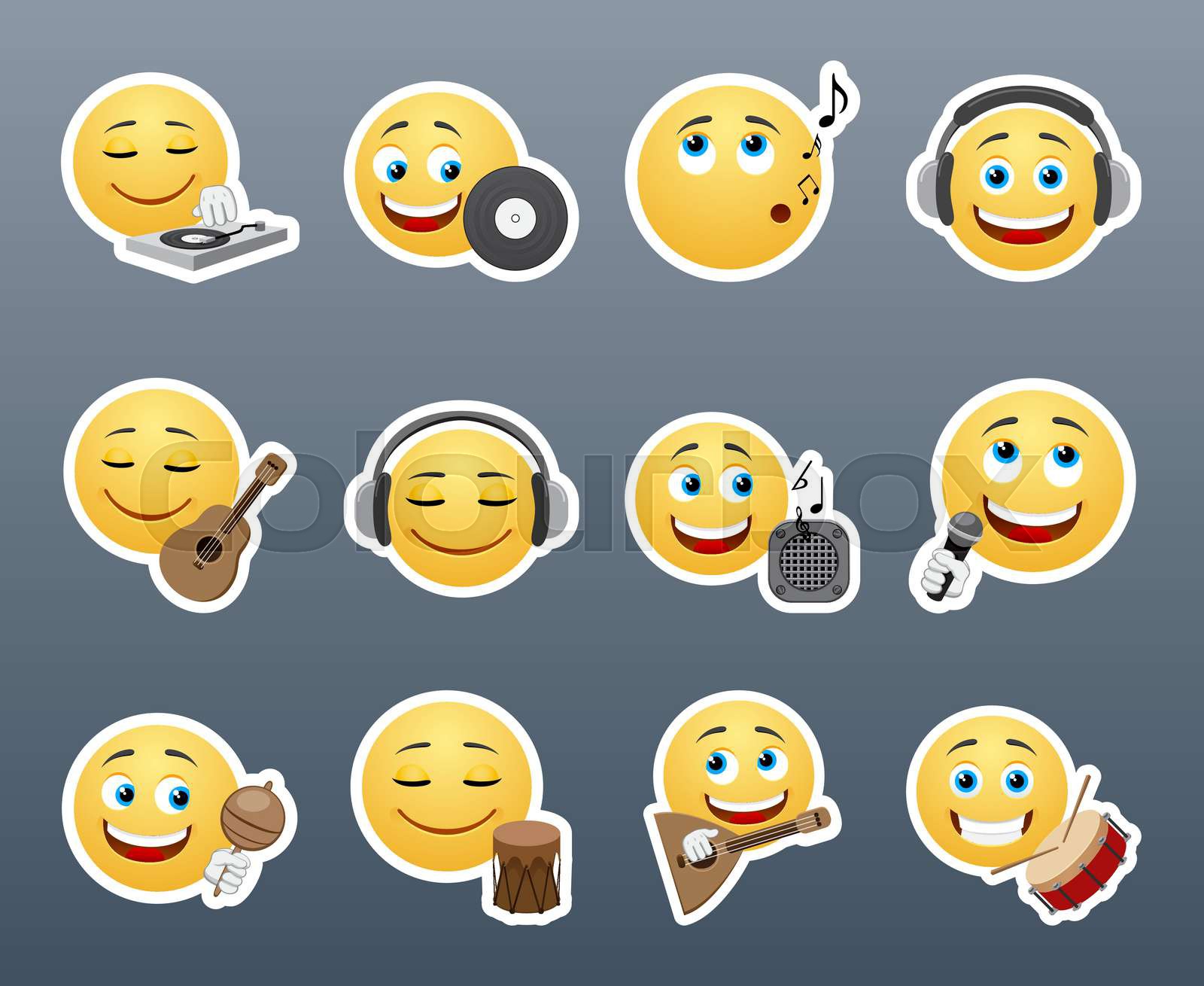 Smilies musical instruments | Stock vector | Colourbox