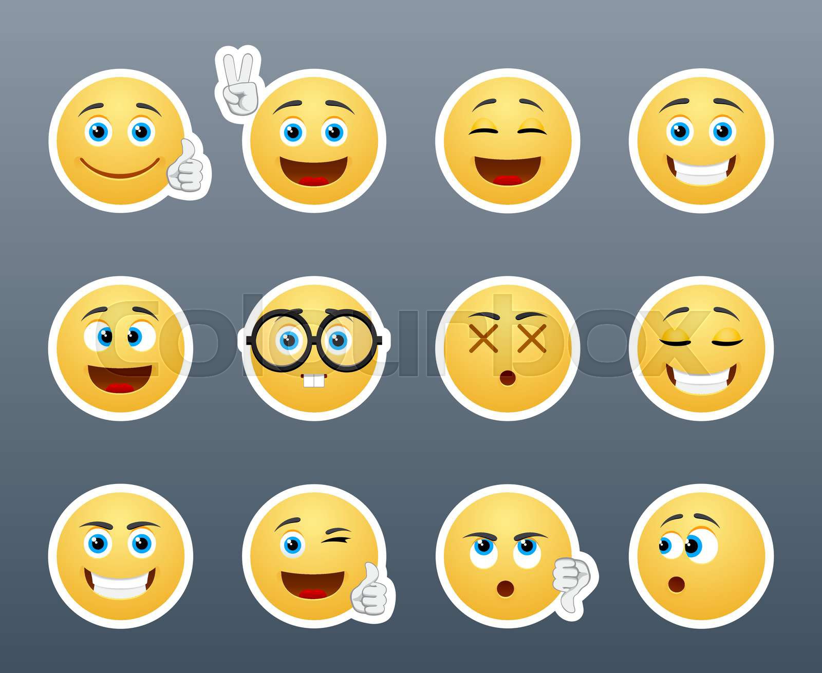 Stickers with emotions | Stock vector | Colourbox