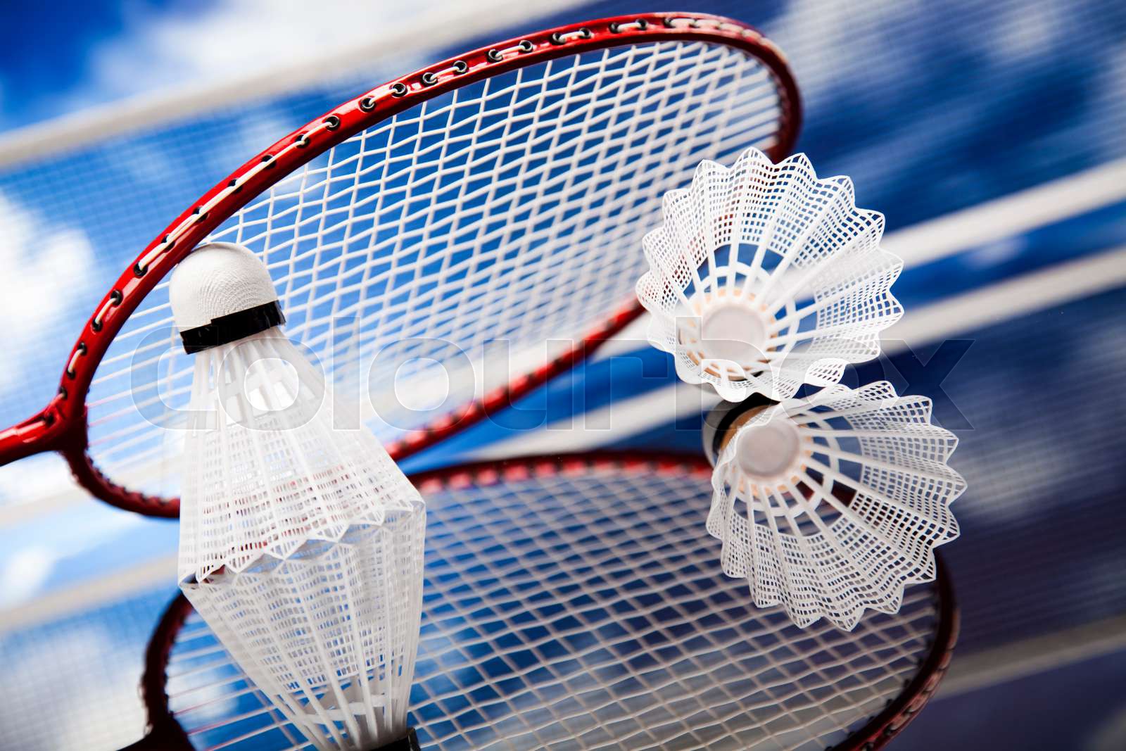 Badminton racket, vivid colorful theme | Stock image | Colourbox