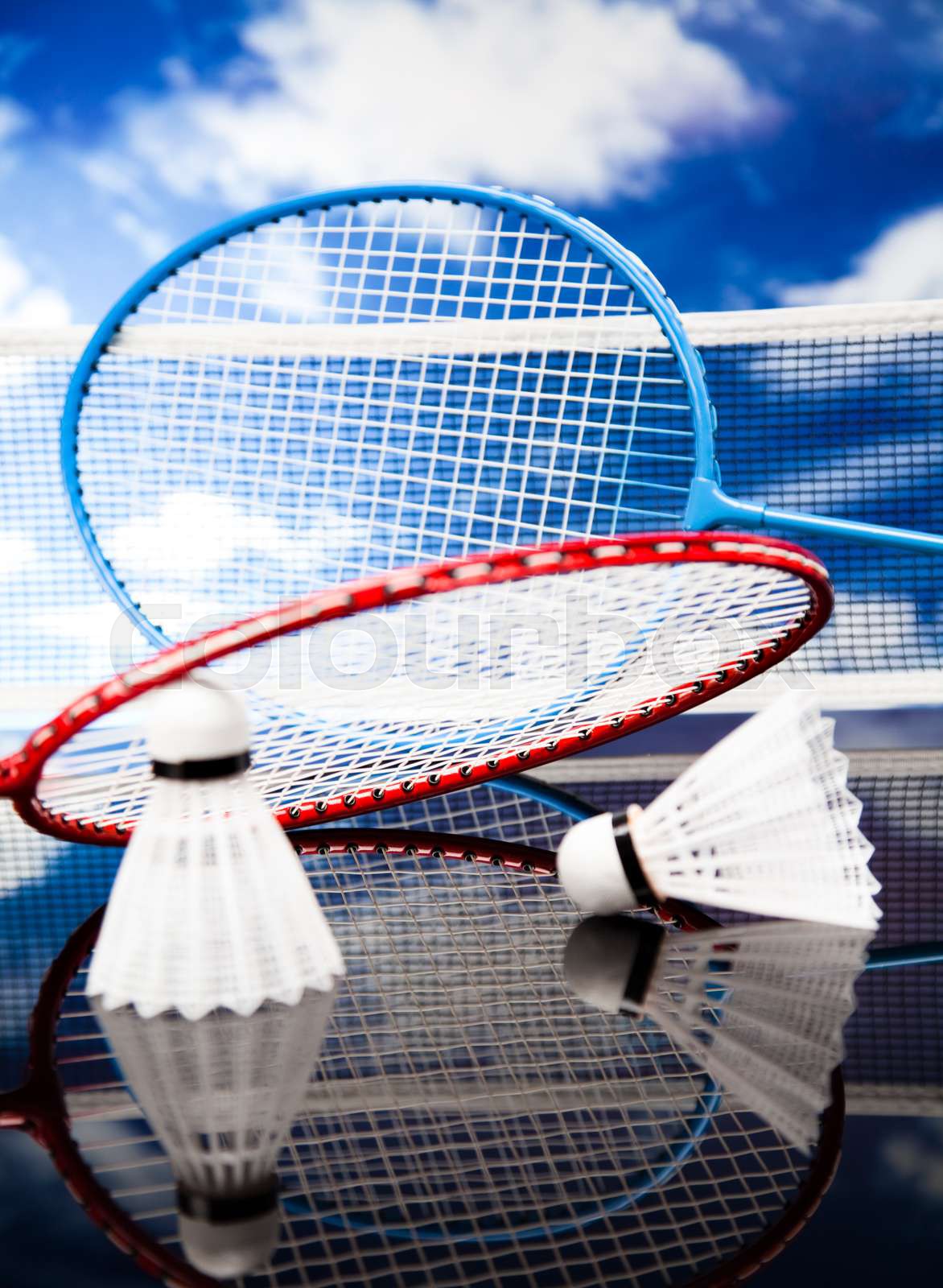 Badminton racket, vivid colorful theme | Stock image | Colourbox