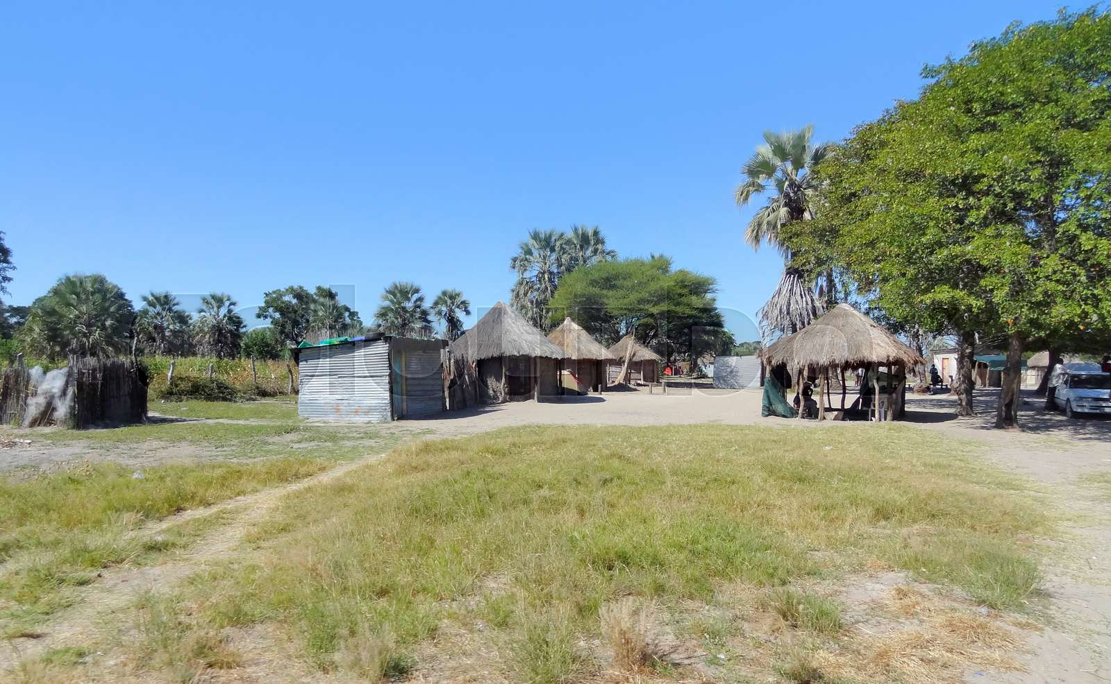 indigenous village at the Okavango Delta | Stock image | Colourbox