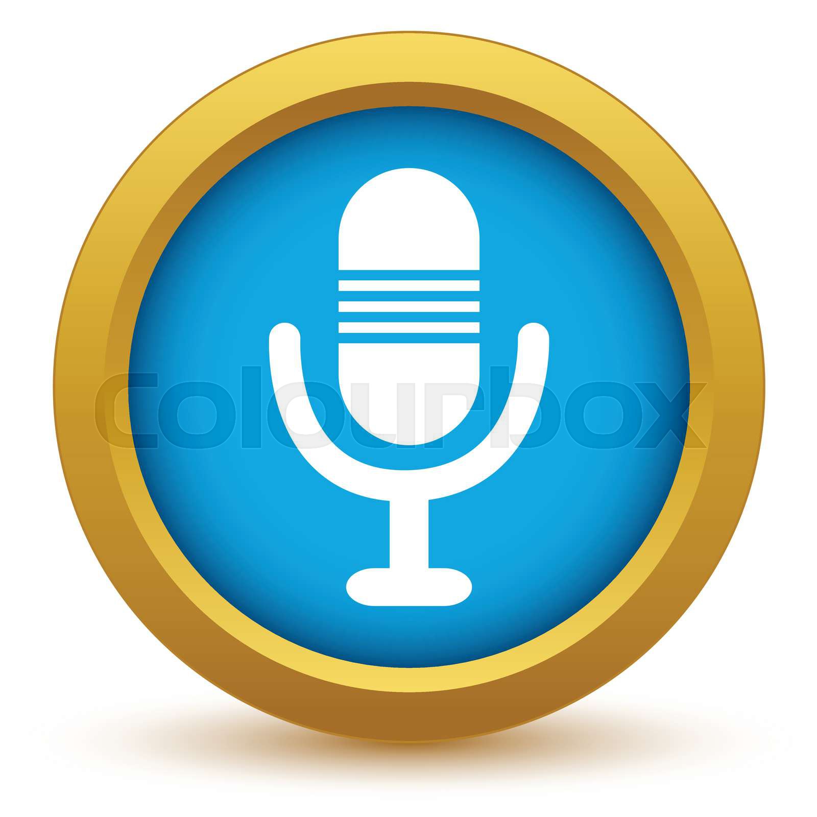 Gold microphone icon | Stock vector | Colourbox