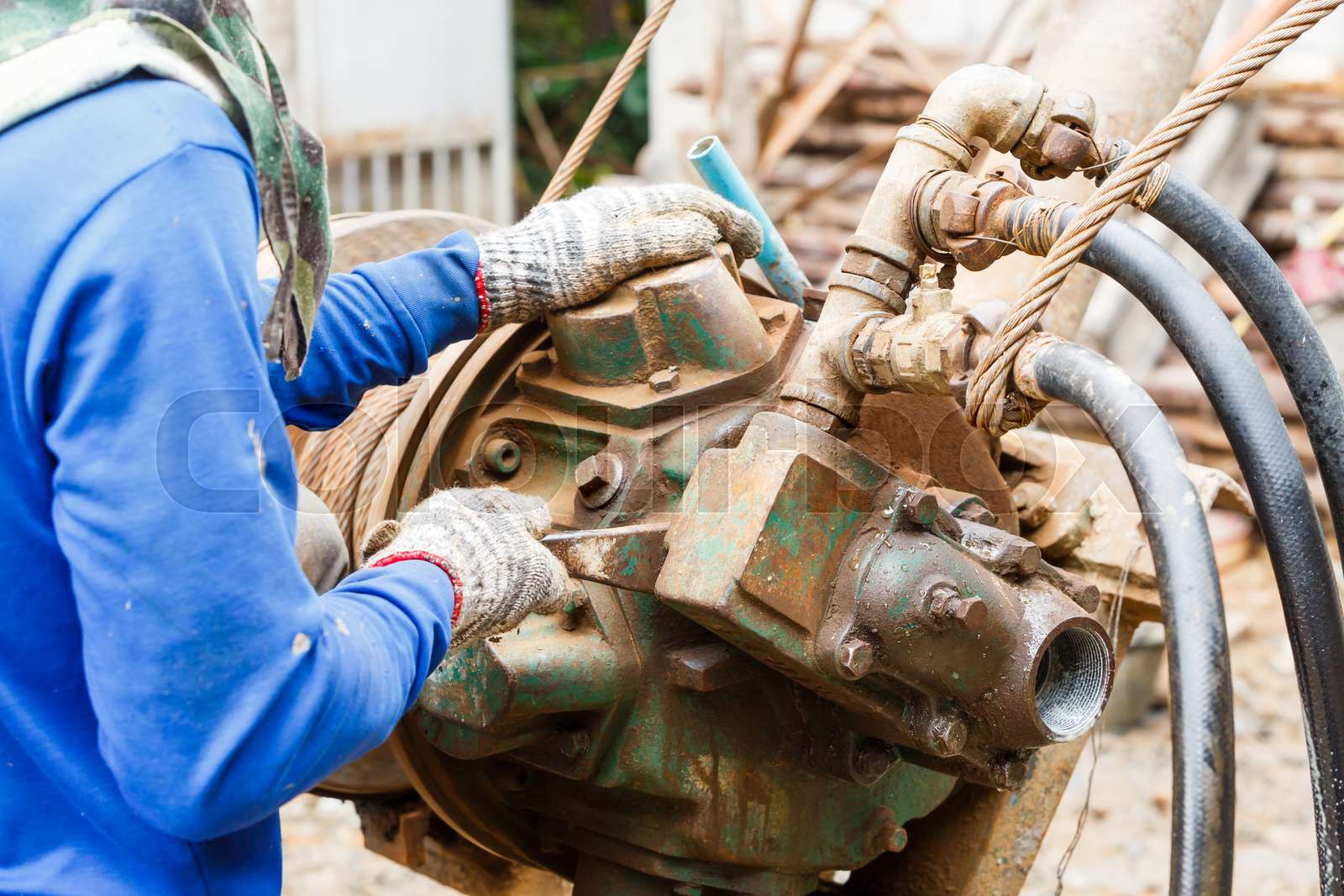 Dry process bored pile machine | Stock image | Colourbox
