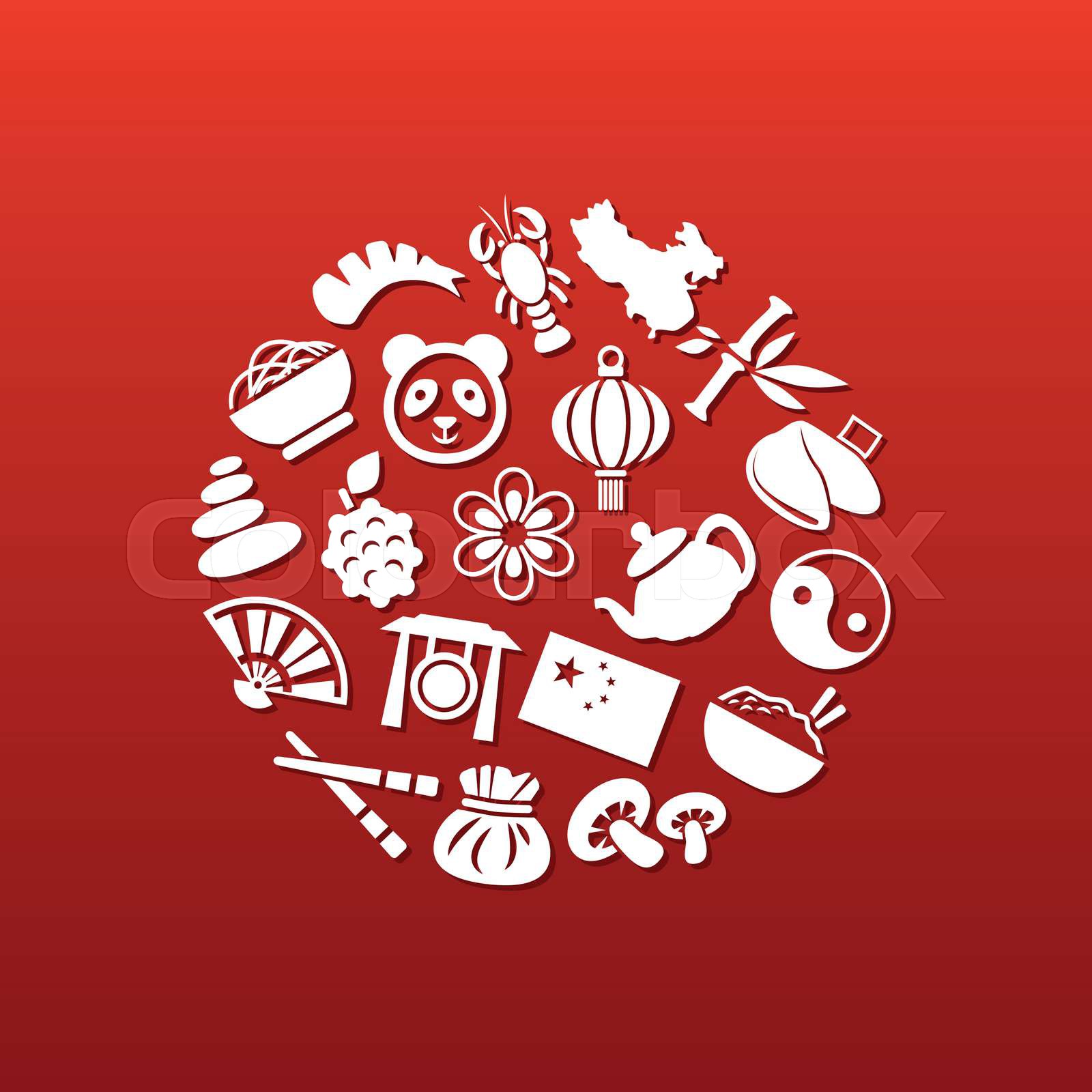 china icons in circle | Stock vector | Colourbox