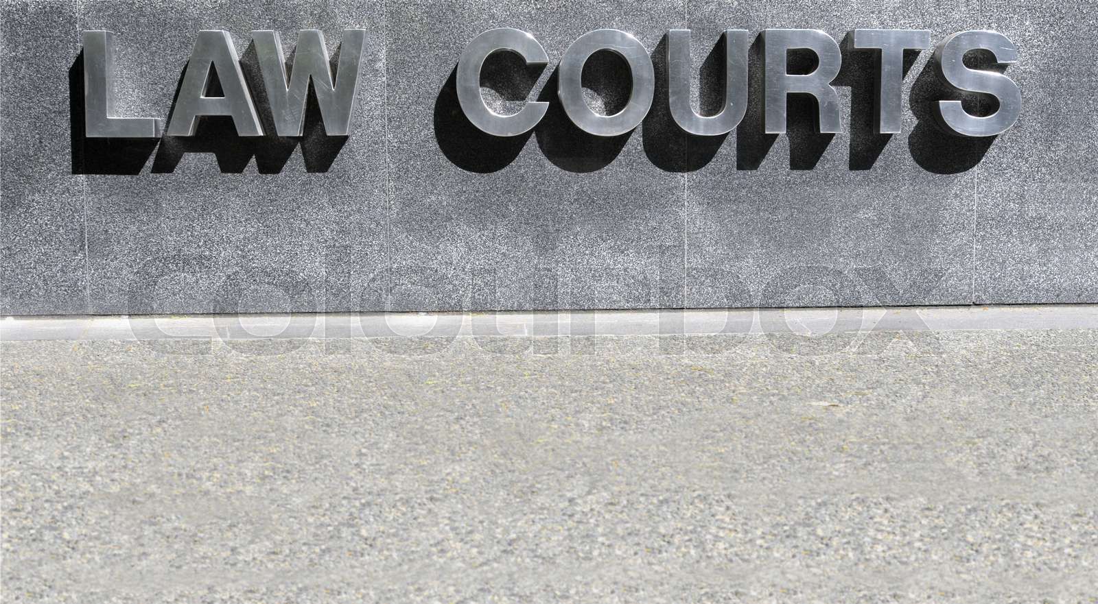 Law Courts sign in stainless steel | Stock image | Colourbox