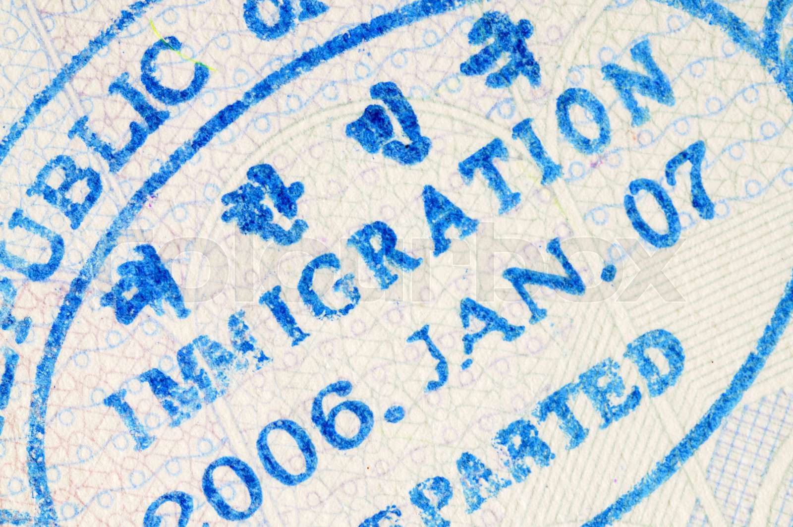 Passport immigration stamp | Stock image | Colourbox