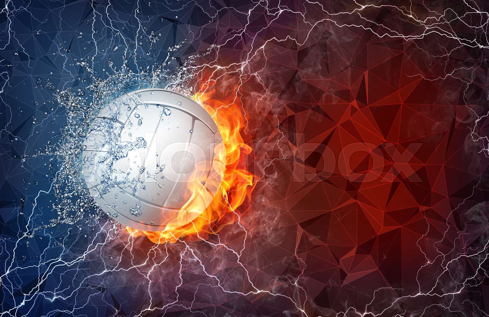 volleyball, feuer, ball | Stock Bild | Colourbox