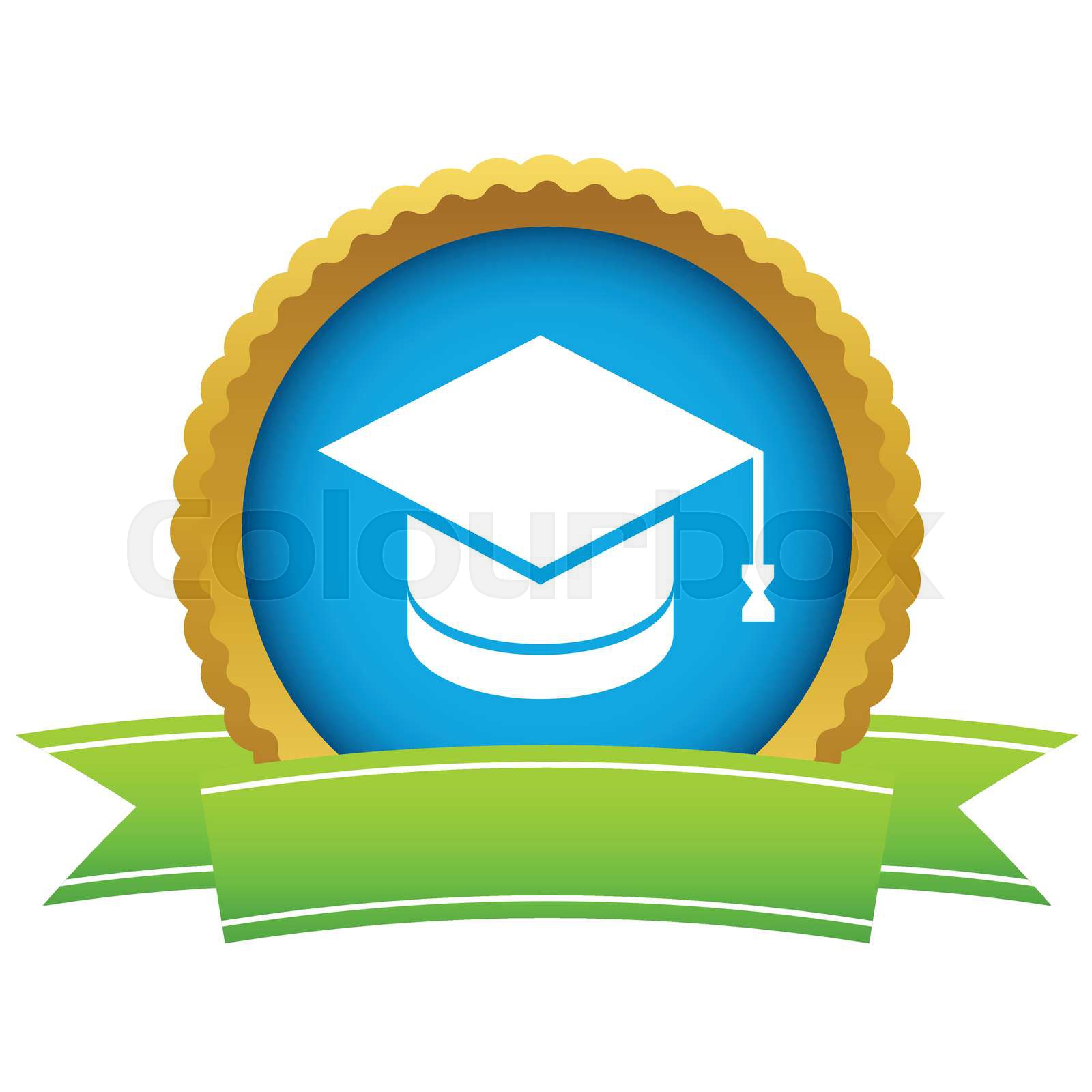 Gold graduate cap logo | Stock vector | Colourbox