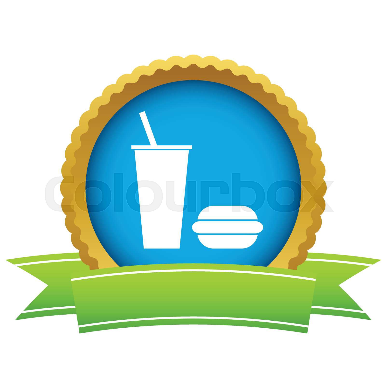 Gold burger with a drink logo | Stock vector | Colourbox