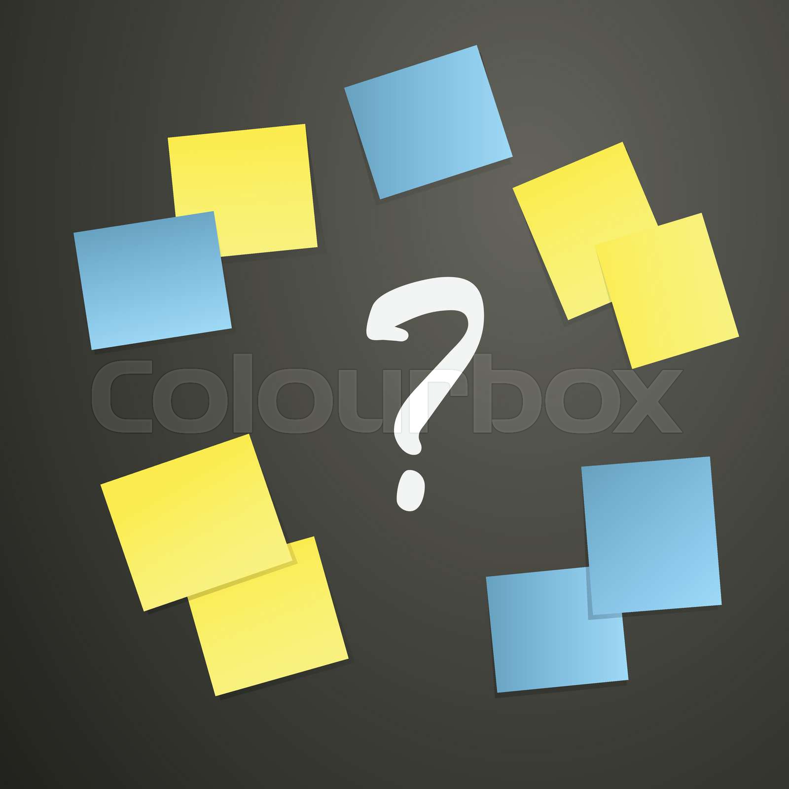 Sticky notes and Question mark | Stock vector | Colourbox