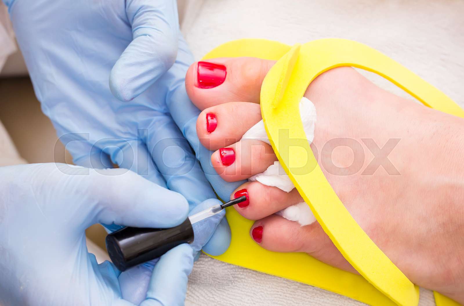 process of pedicure at beauty salon | Stock image | Colourbox