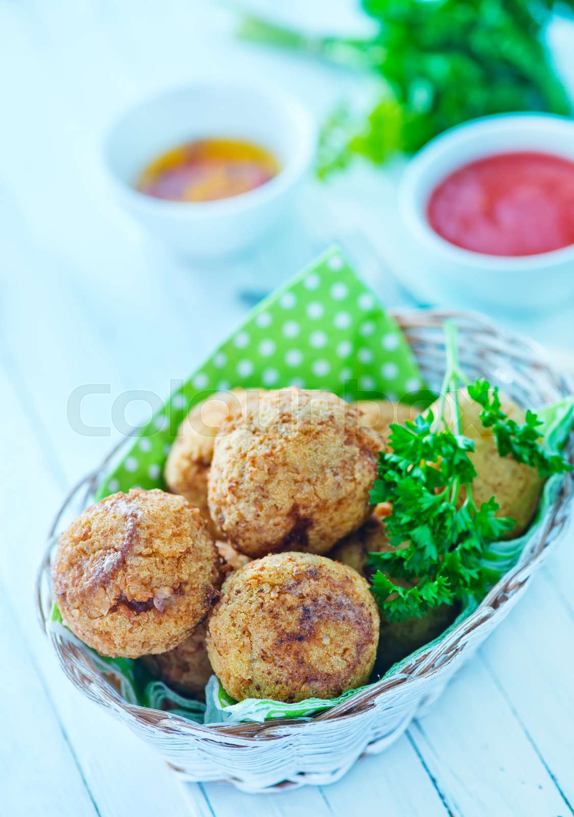 fried meatballs | Stock image | Colourbox