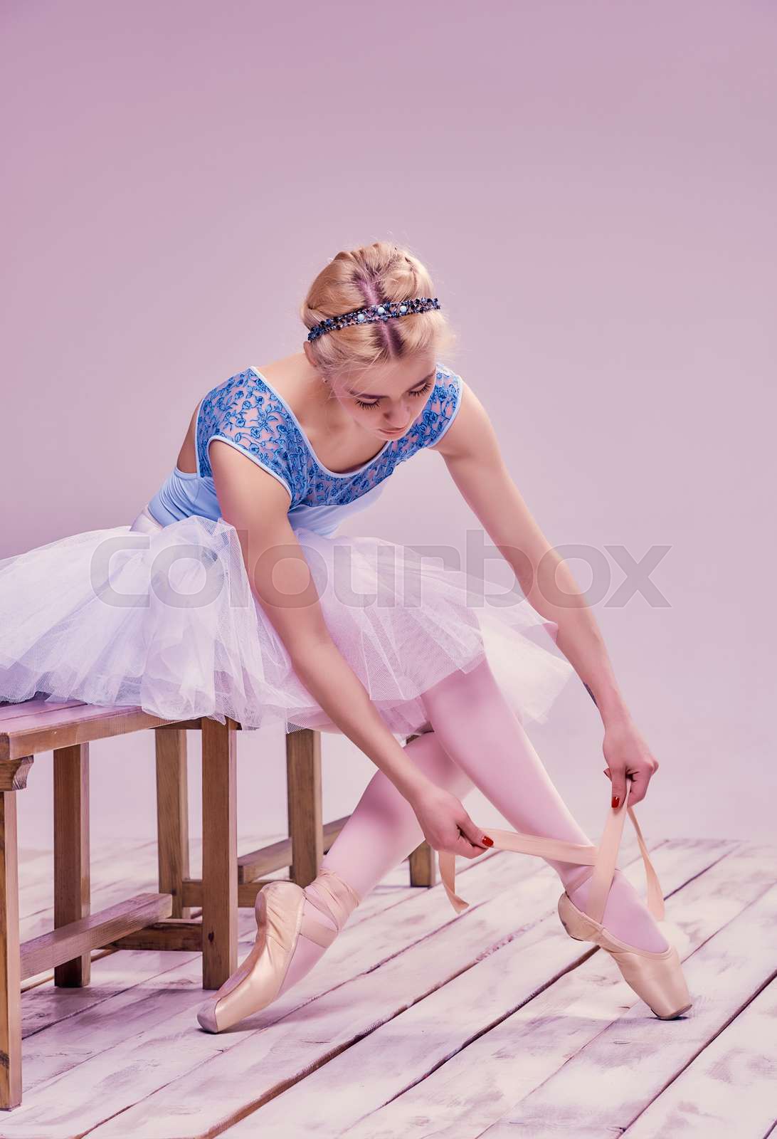 ballet, lyserød, bånd | Stock foto | Colourbox