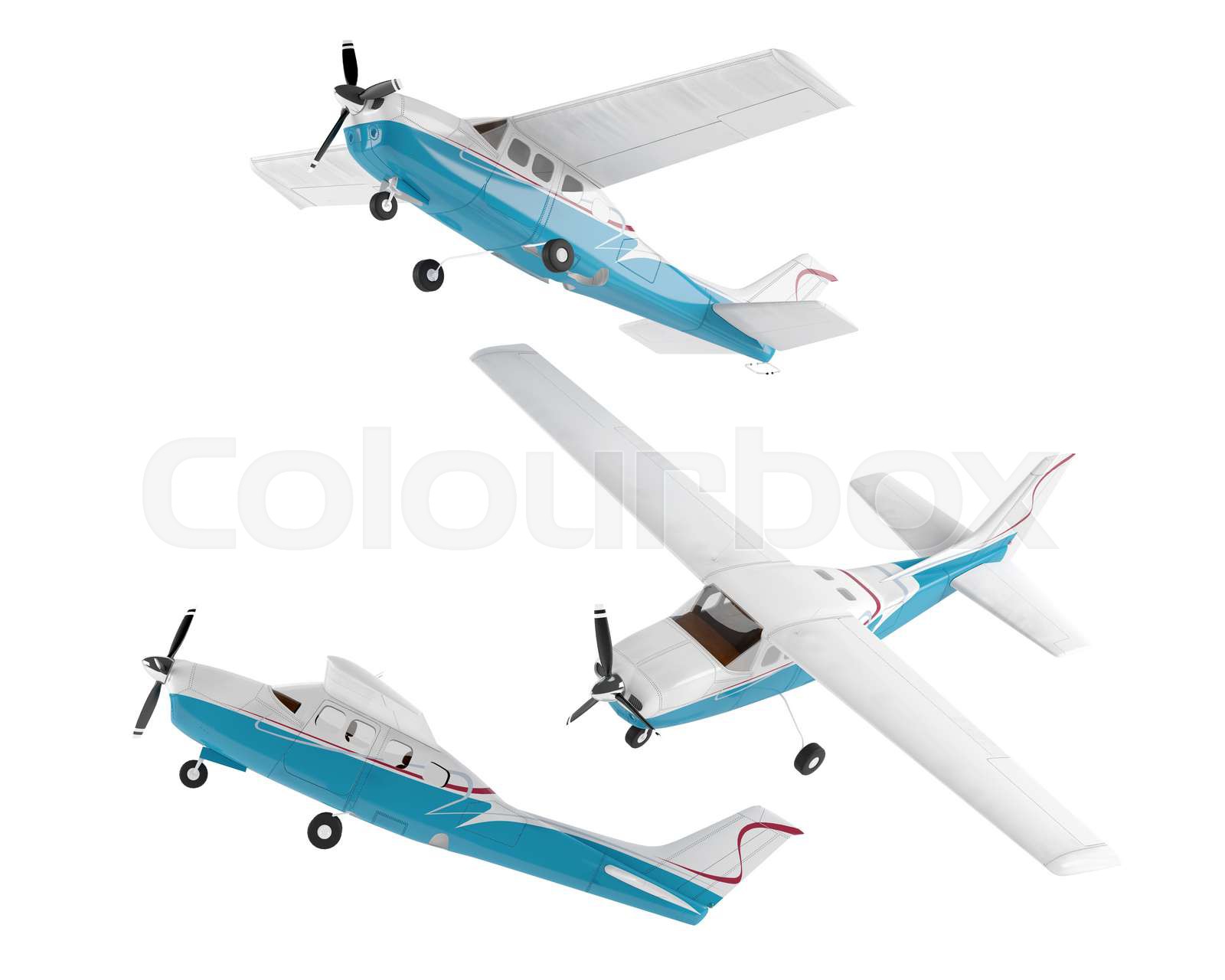 Old style airplane isolated | Stock image | Colourbox