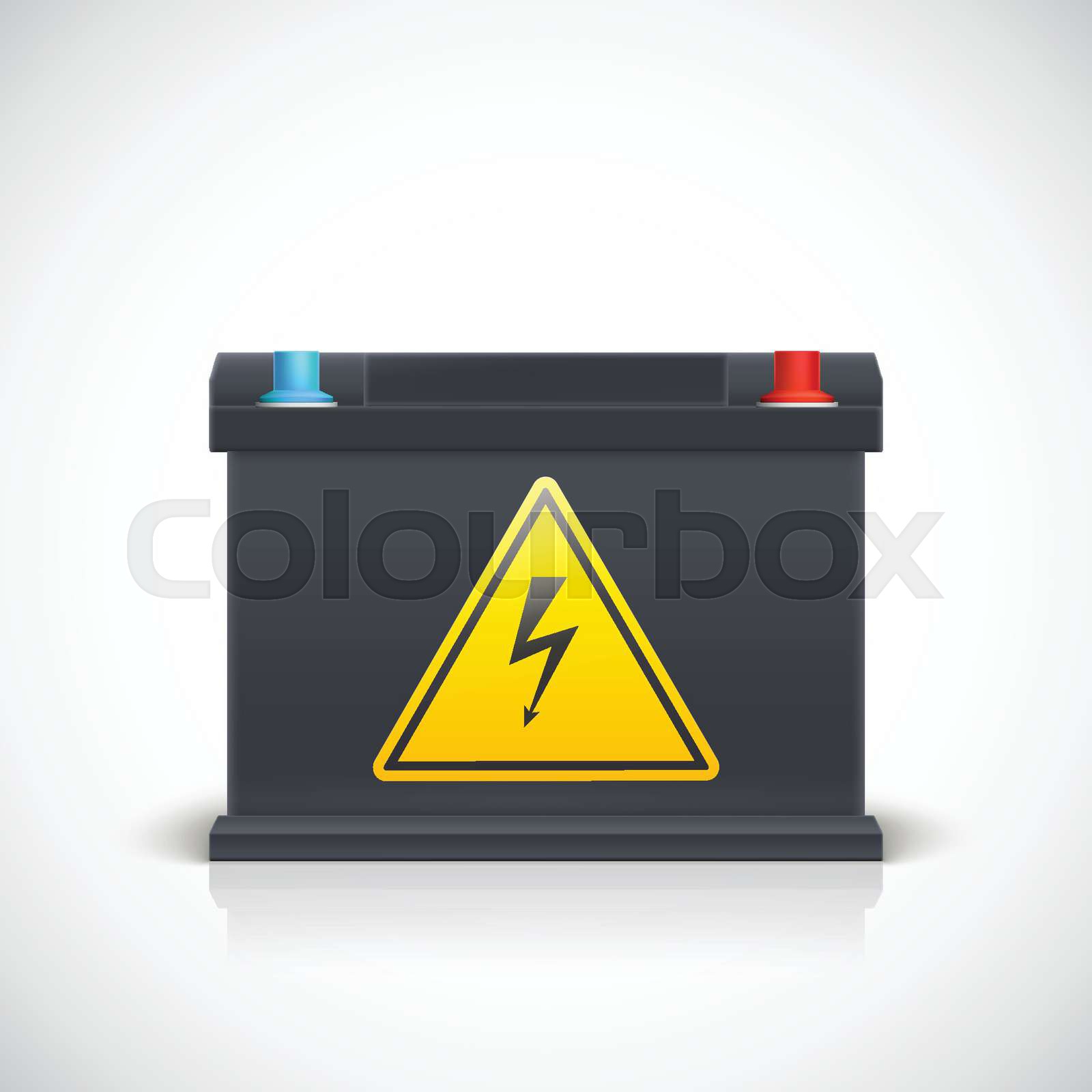 Car battery, front view. | Stock vector | Colourbox