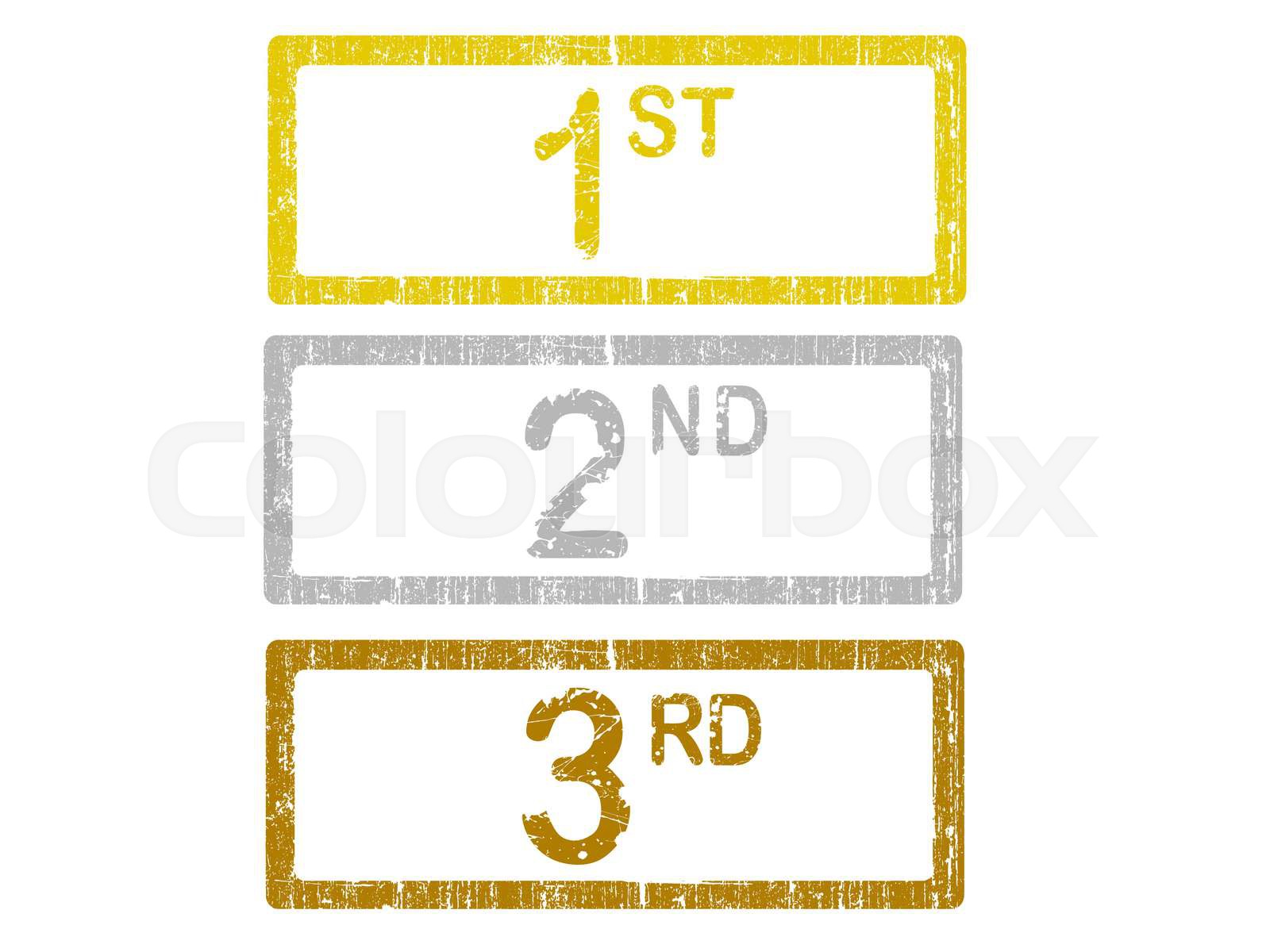 3 Grunge Office Stamps - 1st 2nd and 3rd | Stock vector | Colourbox