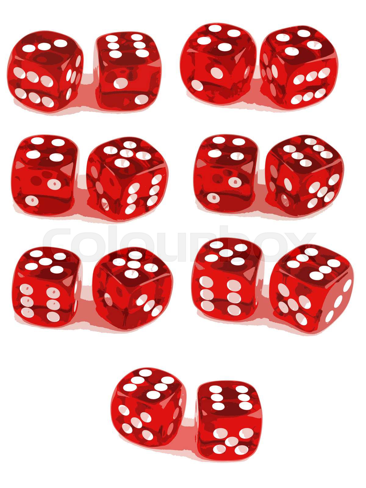 2 Dice Showing All Numbers (3 of 3) | Stock vector | Colourbox