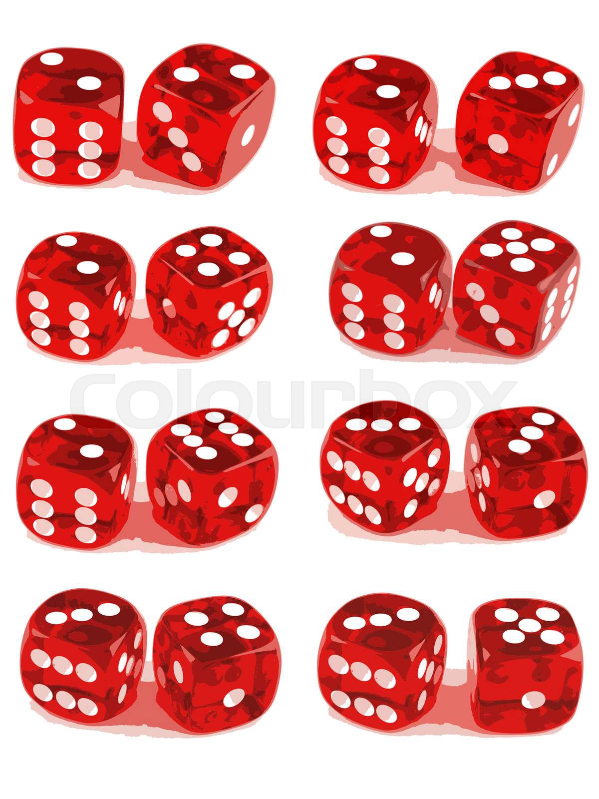 2 Dice Showing All Numbers (2 of 3) | Stock vector | Colourbox