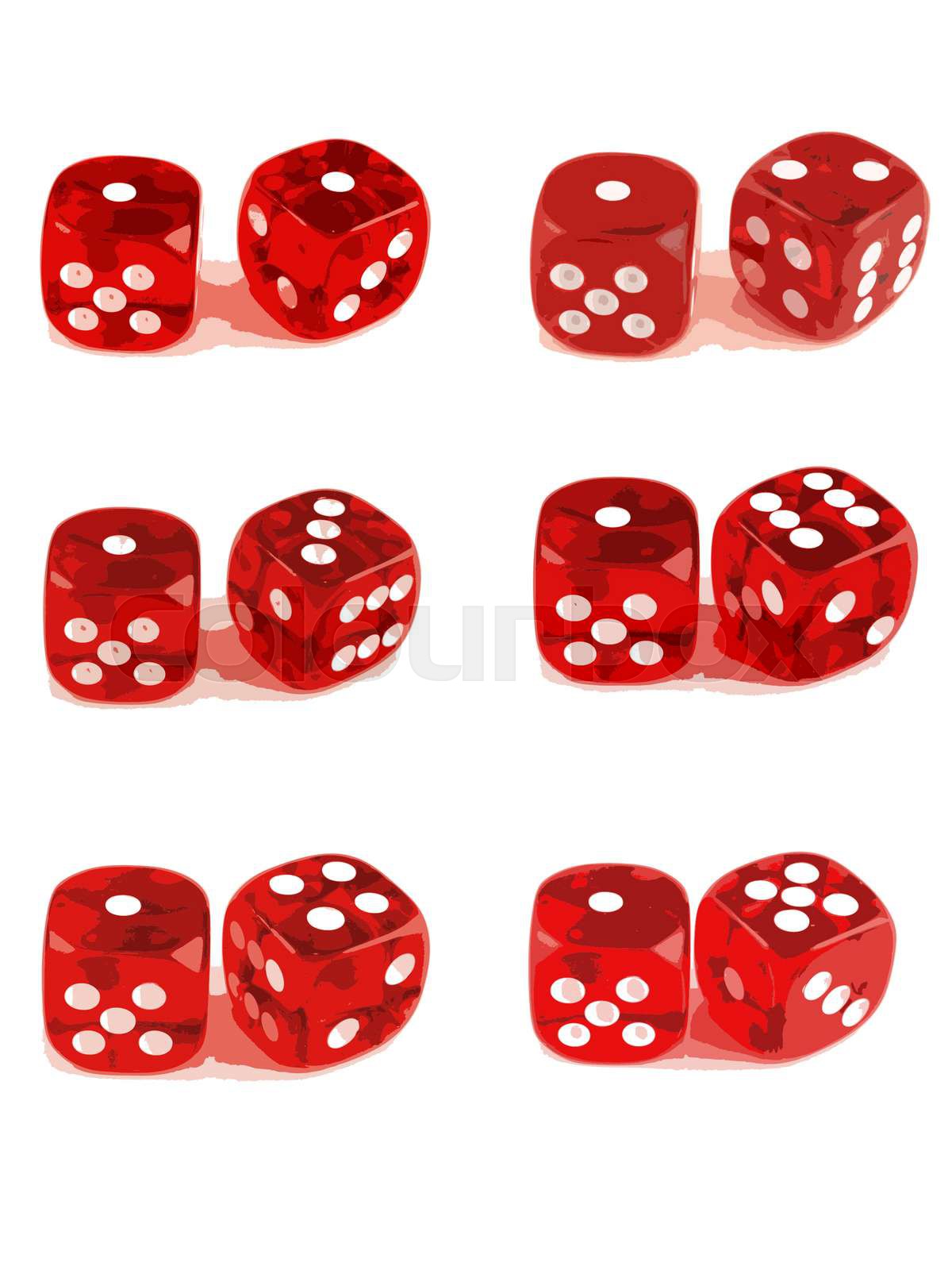 2 Dice - Showing All Numbers (1 of 3) | Stock vector | Colourbox