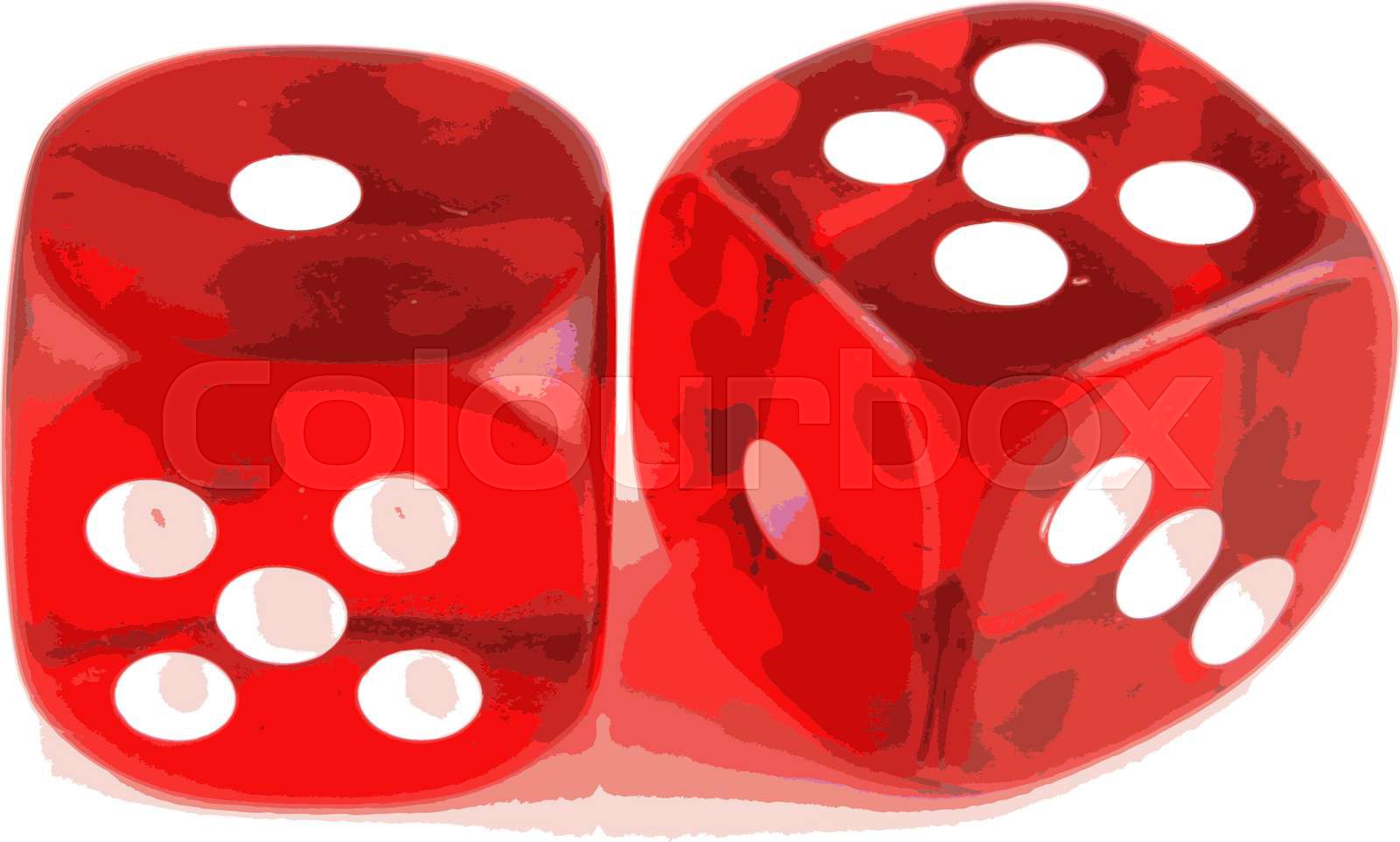 2 dice showing 1 and 5 | Stock vector | Colourbox