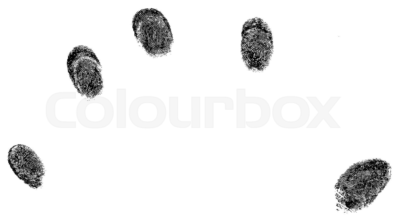 Finger tips - 5 Black Fingerprints | Stock vector | Colourbox