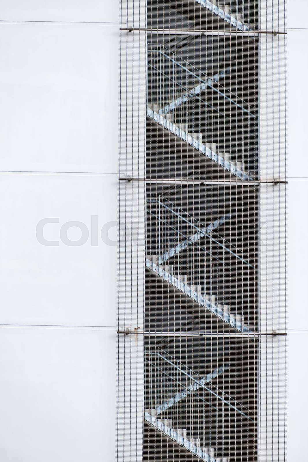 fire stairs with grids | Stock image | Colourbox