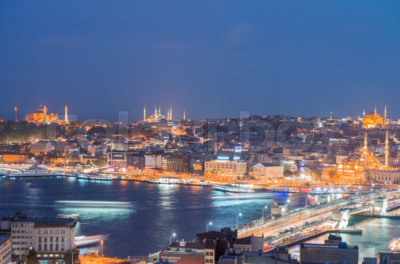 Night panoramic view of Istanbul | Stock image | Colourbox