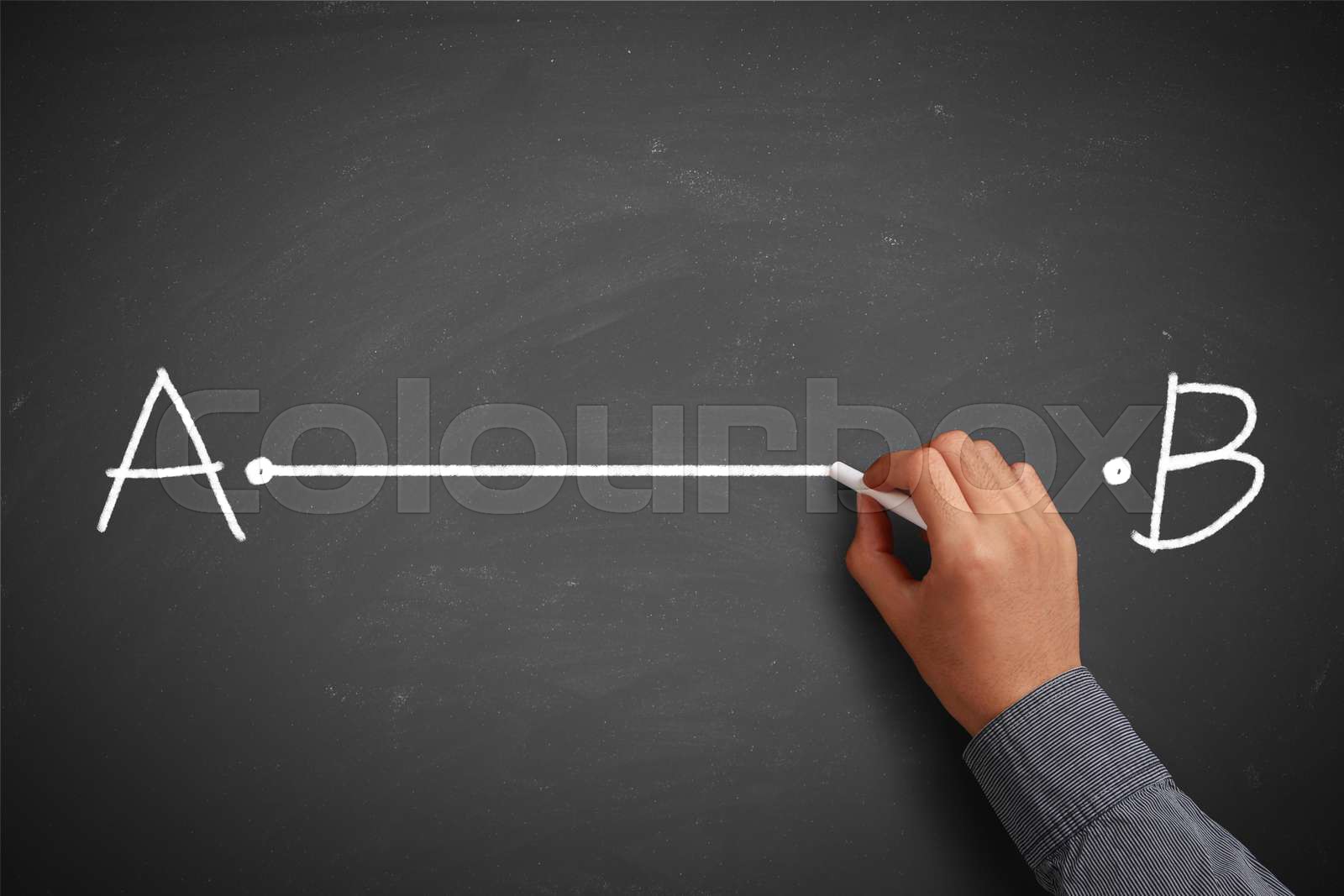 Point A to Point B with Stratight Line | Stock image | Colourbox