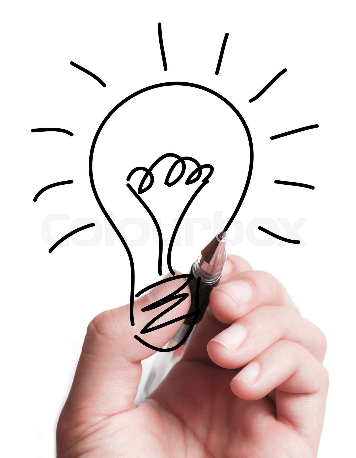 ide, tegning, pære | Stock foto | Colourbox