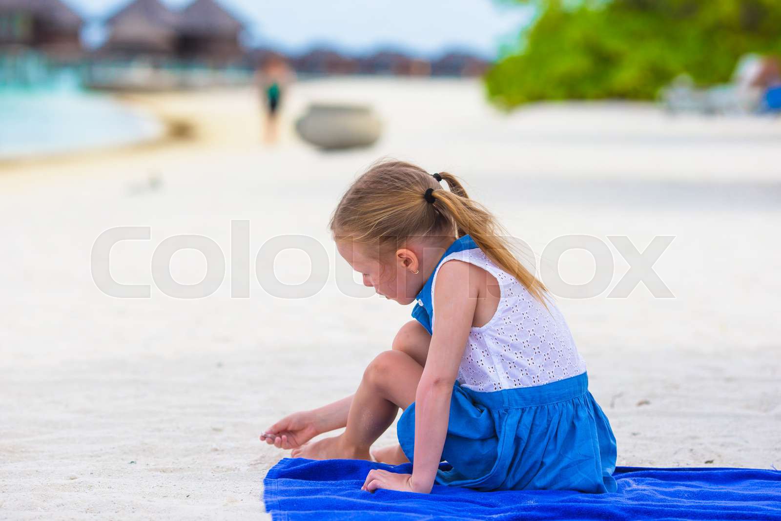 Adorable little girl at beach during summer vacation | Stock image ...