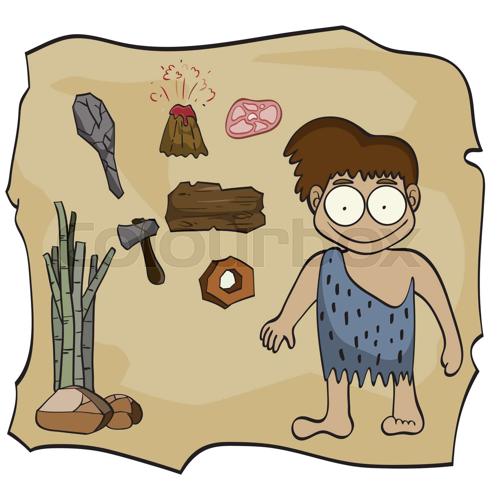 Stone age cartoon,vector illustration | Stock vector | Colourbox