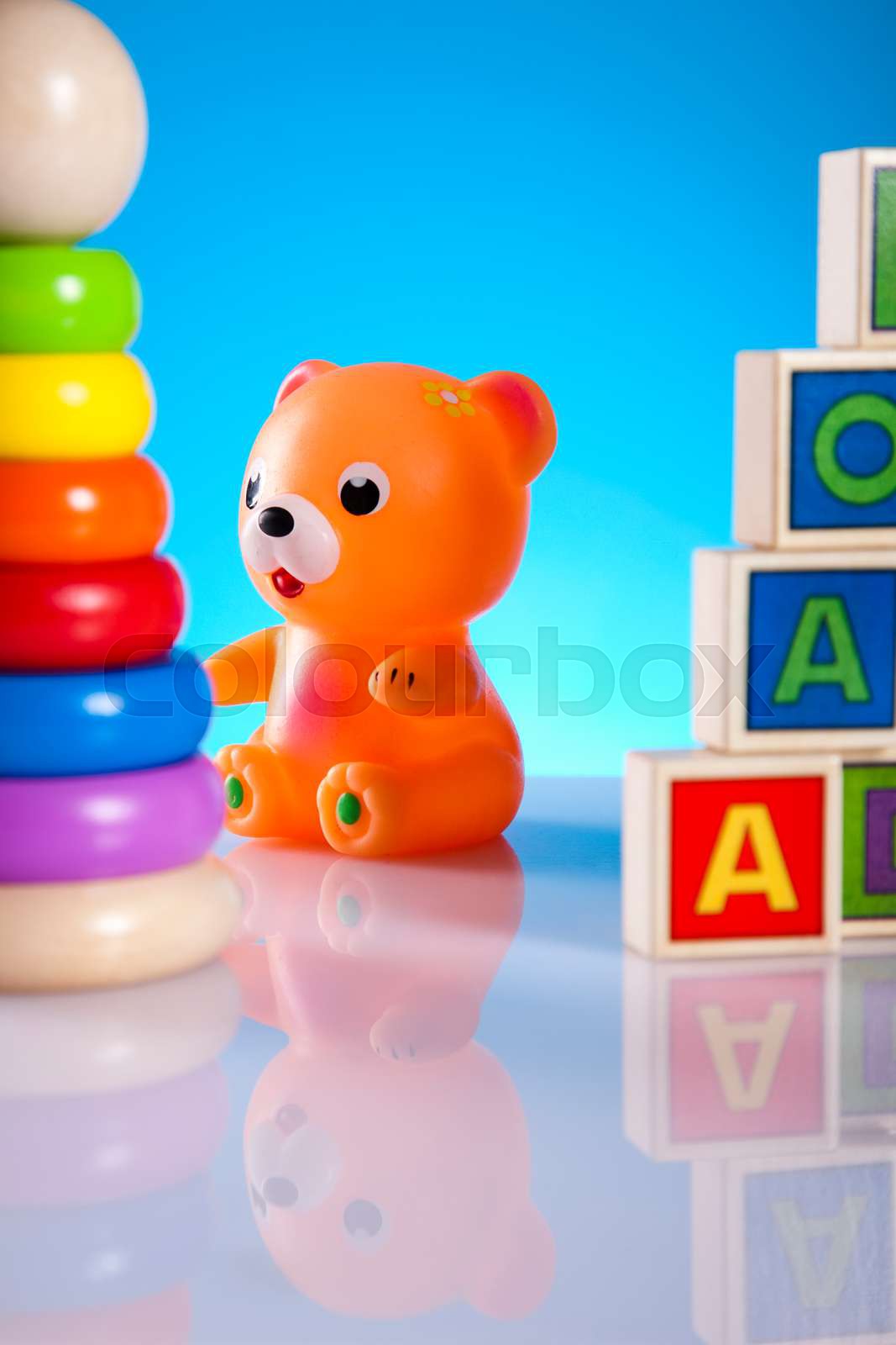 Baby blocks set, bright tone vivid composition | Stock image | Colourbox