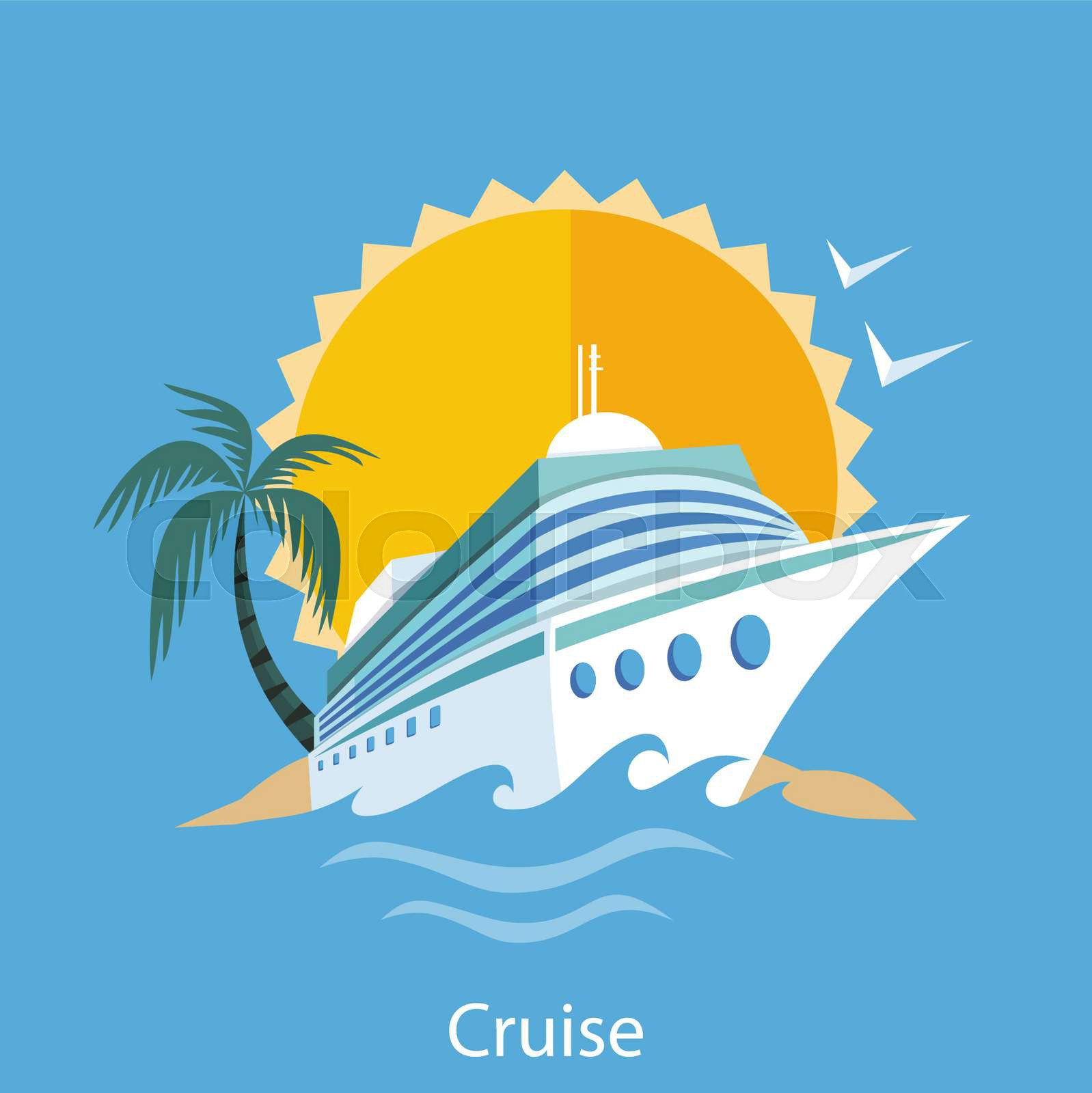 Cruise Ship. Water Tourism. | Stock vector | Colourbox