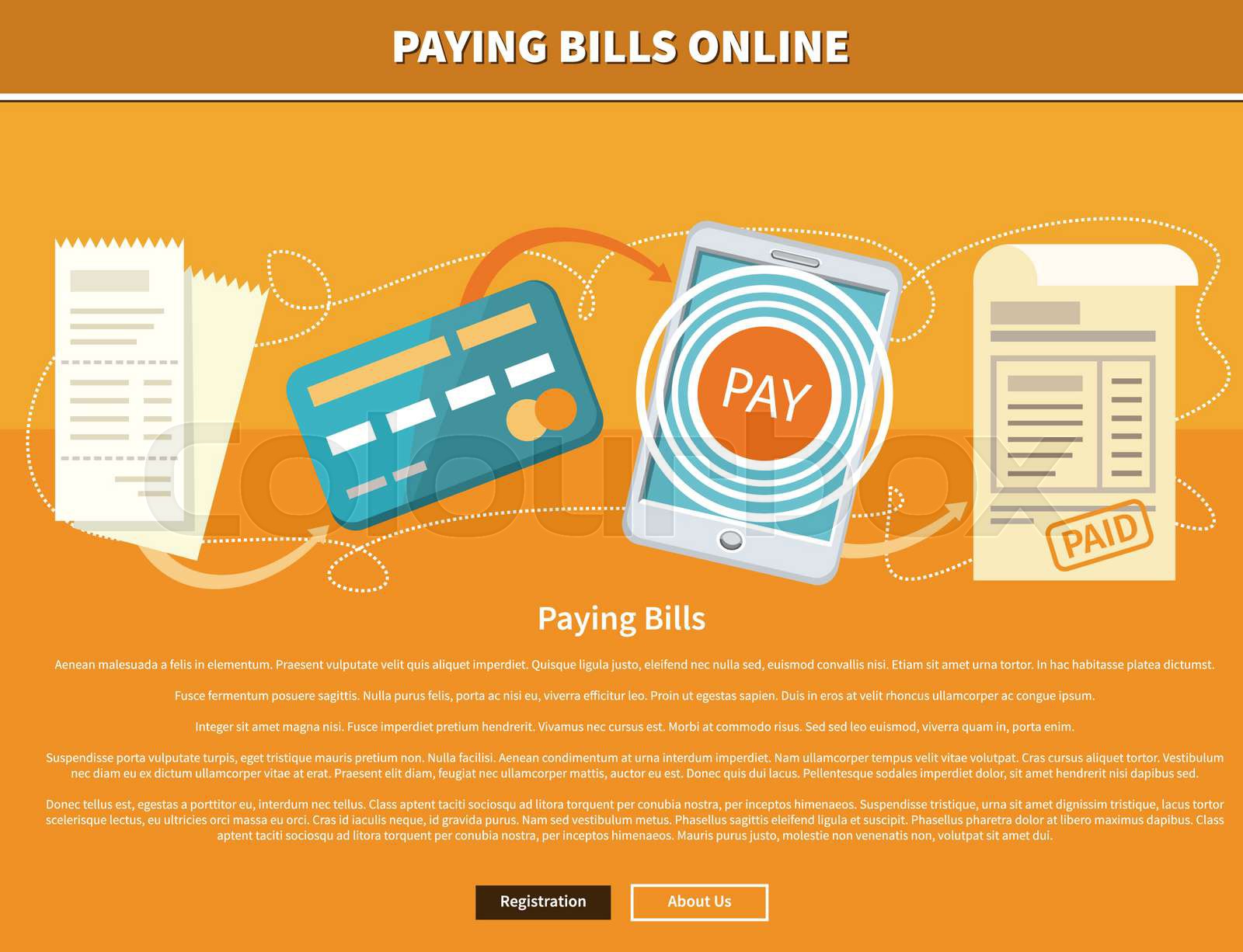 Pay Bills Online | Stock vector | Colourbox