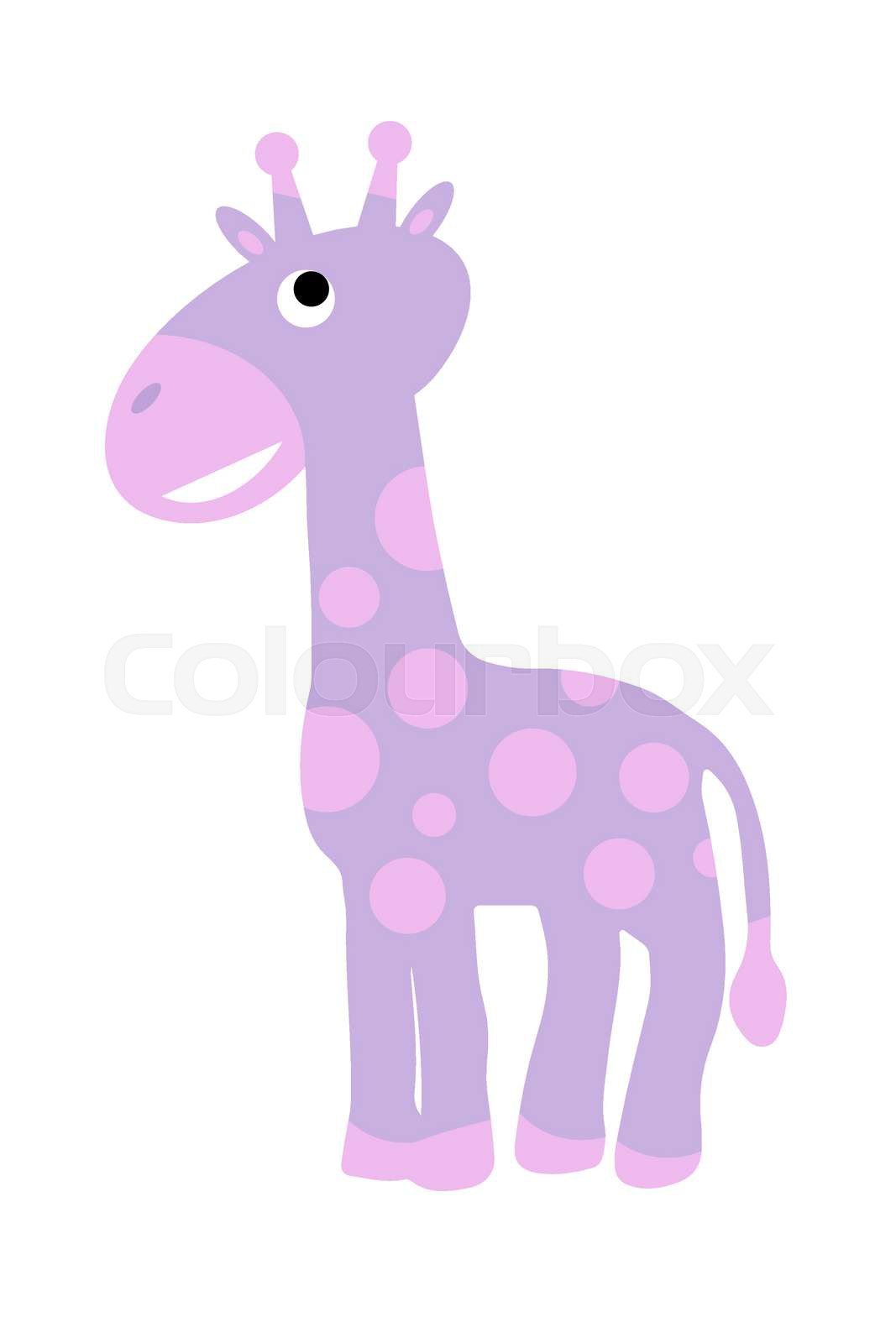 Giraf tegning i pink | Stock vektor | Colourbox