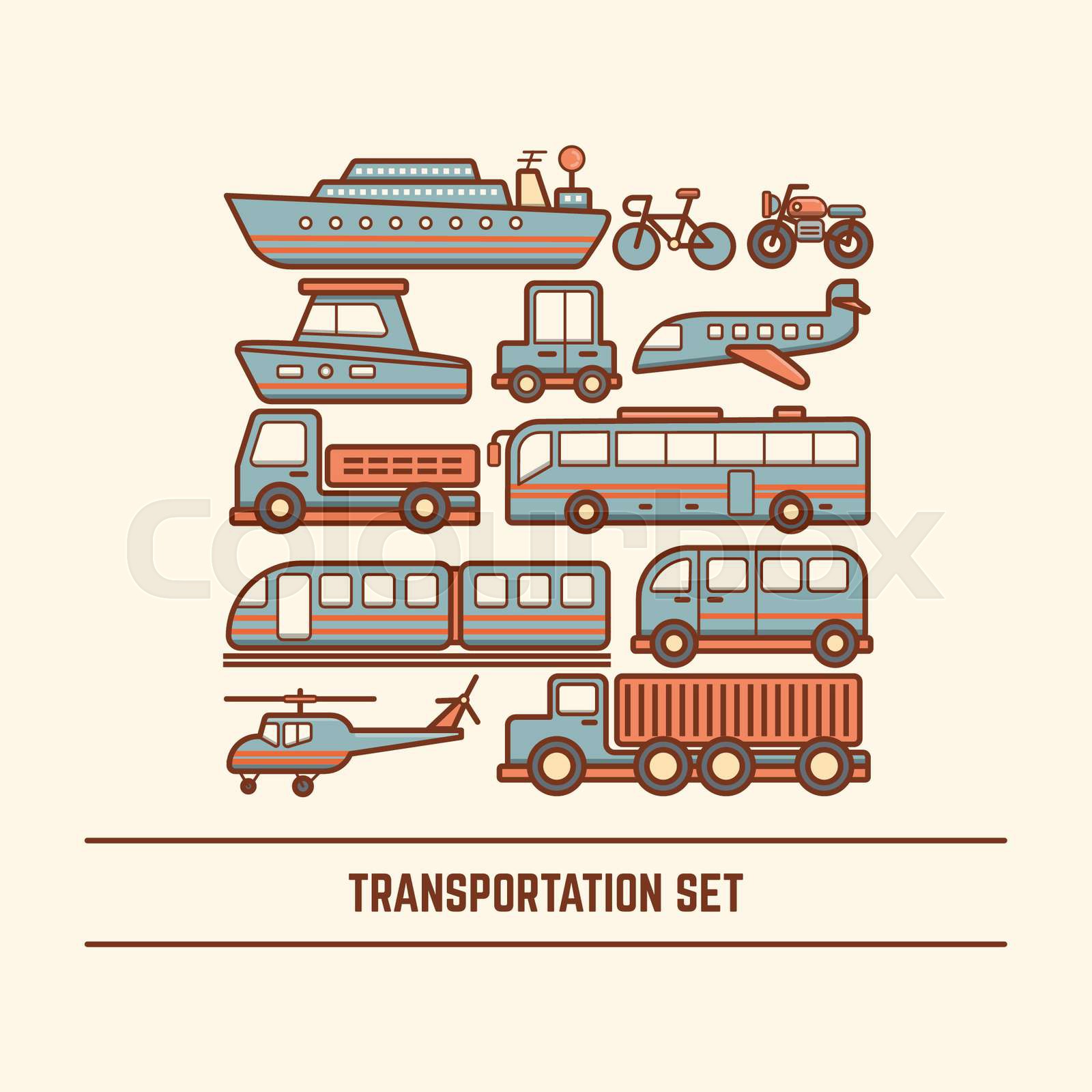 transportation set | Stock vector | Colourbox