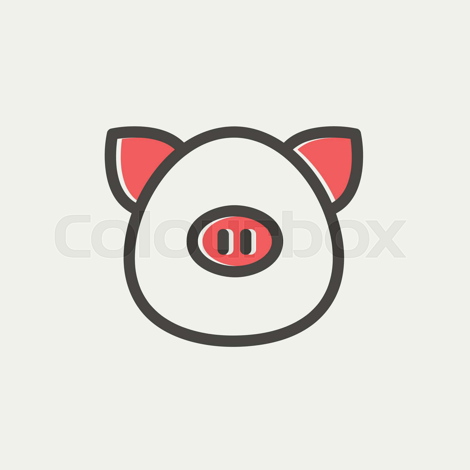 schwein, icon, kopf | Stock-Vektor | Colourbox