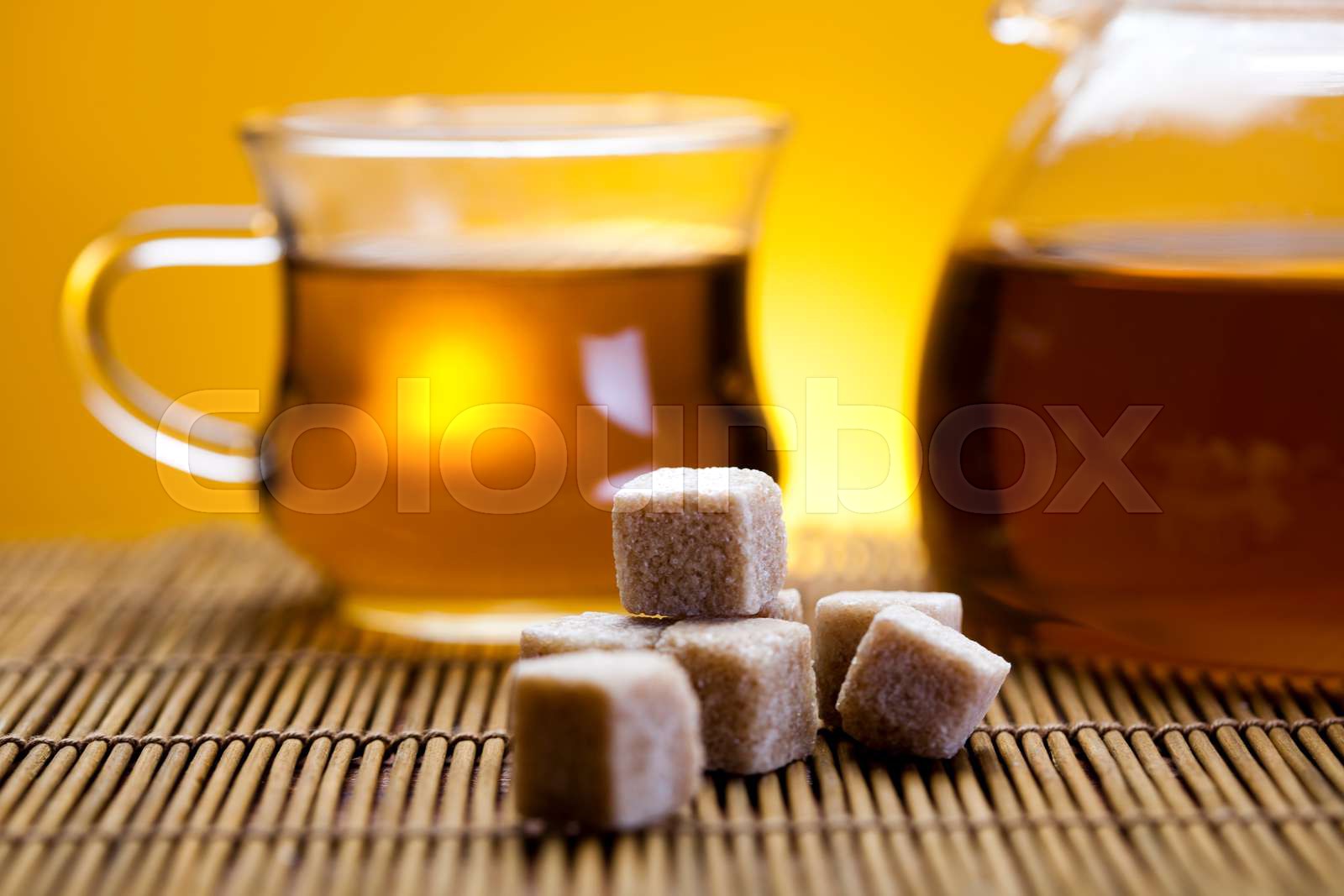 Cup of tea, bright colorful vivid theme | Stock image | Colourbox