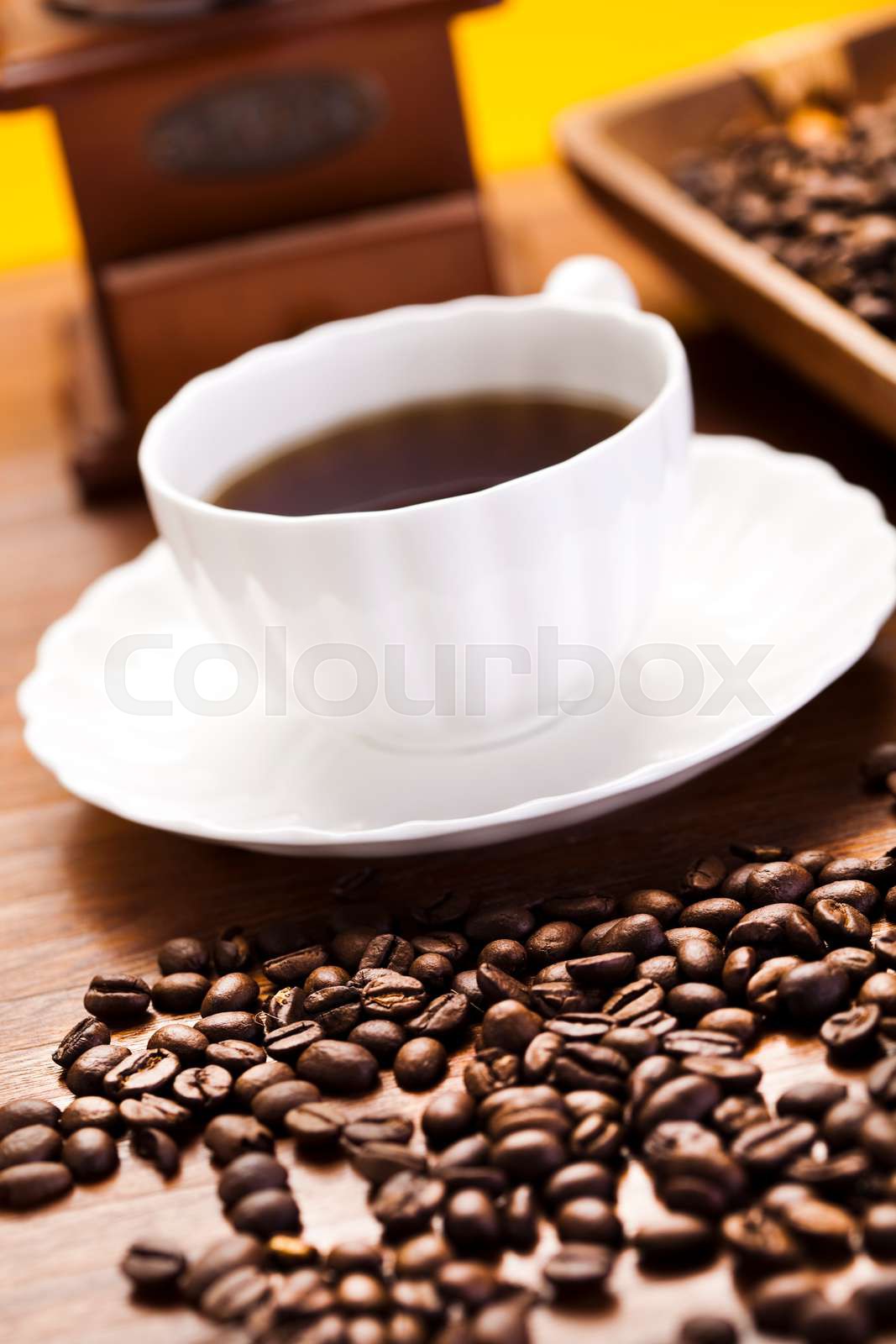 Traditional Coffee cup and beans | Stock image | Colourbox