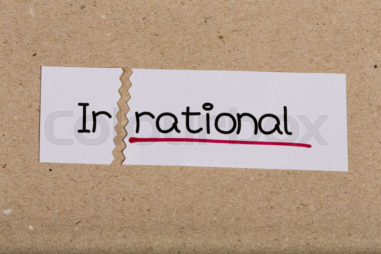Sign with word irrational turned into rational | Stock image | Colourbox